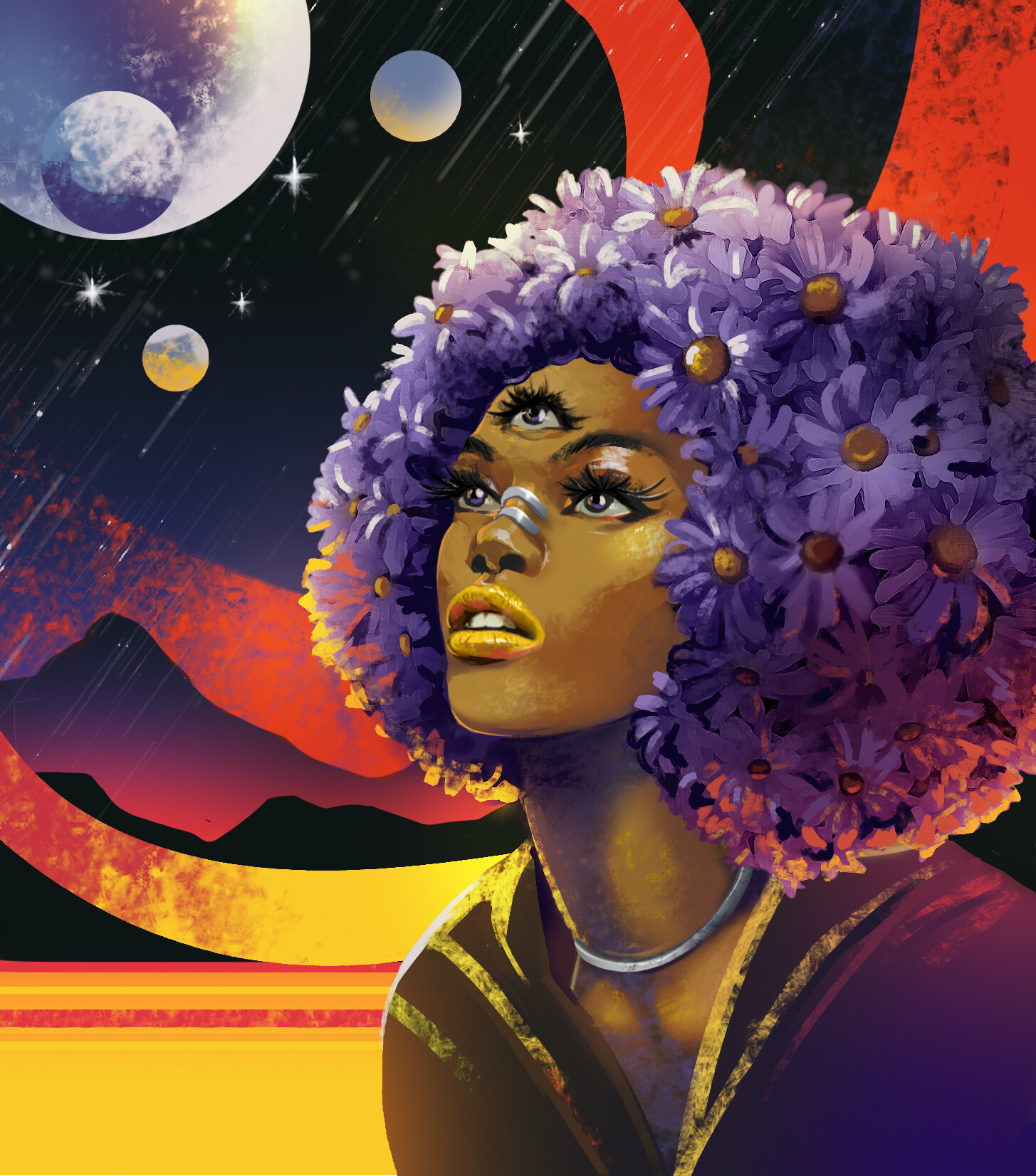 ArtStation - Retro afro girl