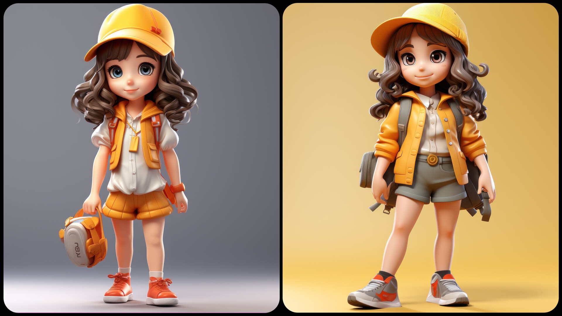 Ferial Concept - 🔹200 Cartoon Girl Character Reference Image Pack v.4