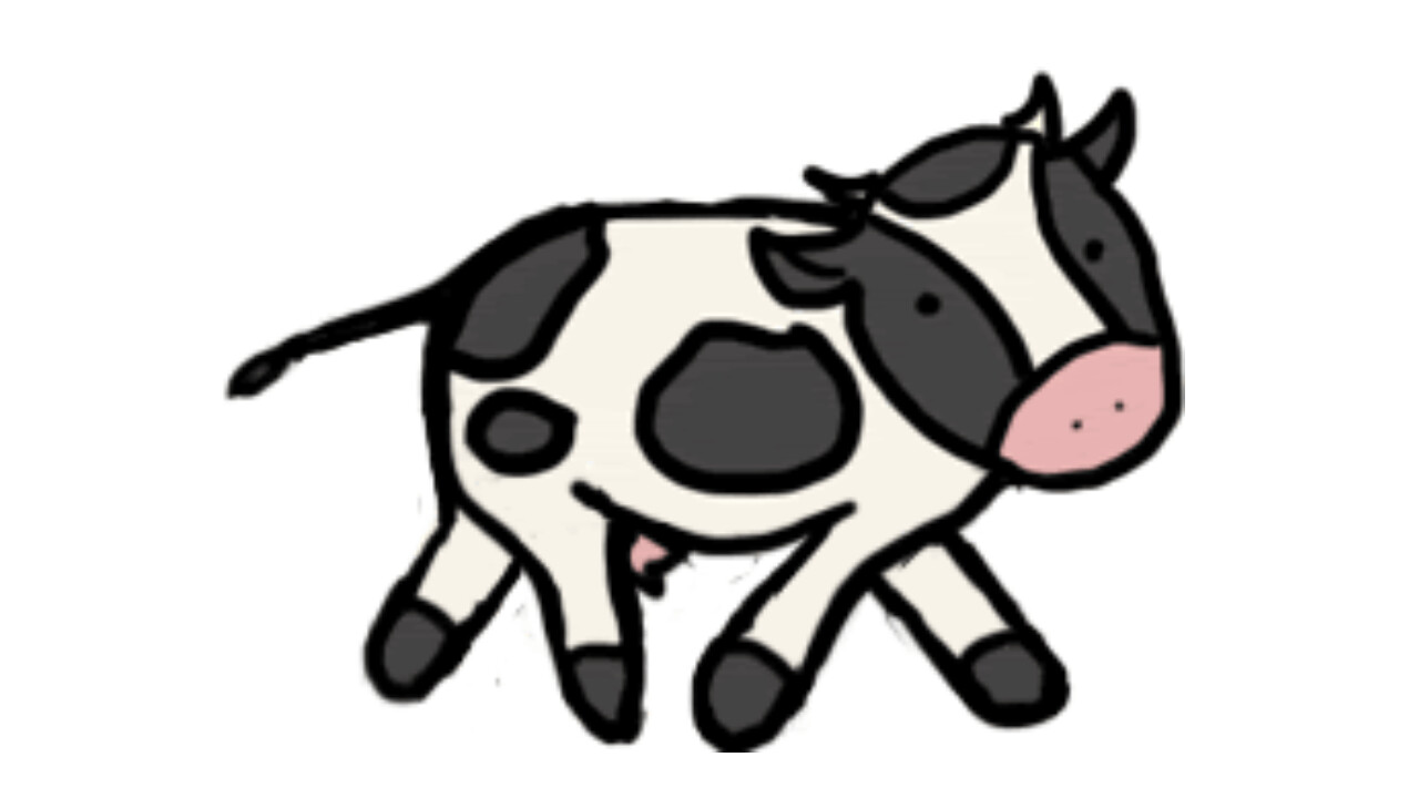 ArtStation - 2D animation of cow and UI design for a game
