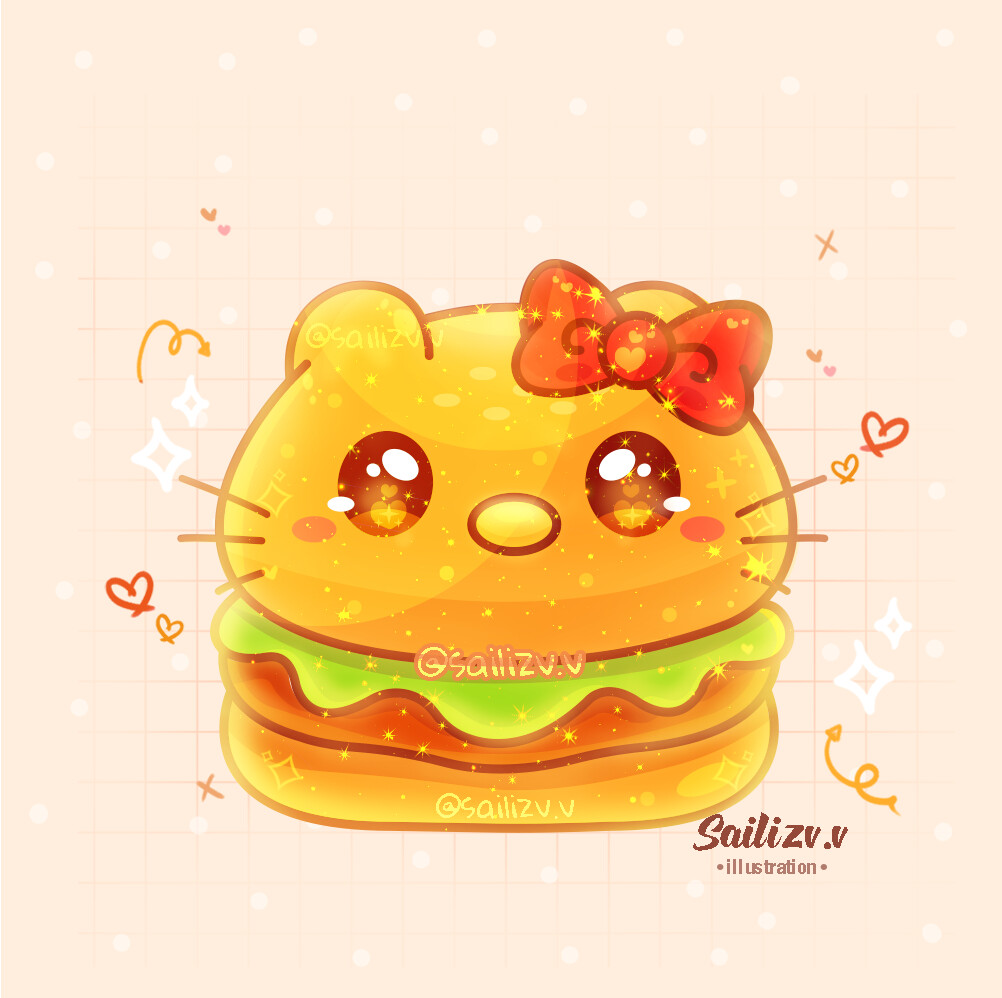 ArtStation - Burguer Hello Kitty by sailizv.v