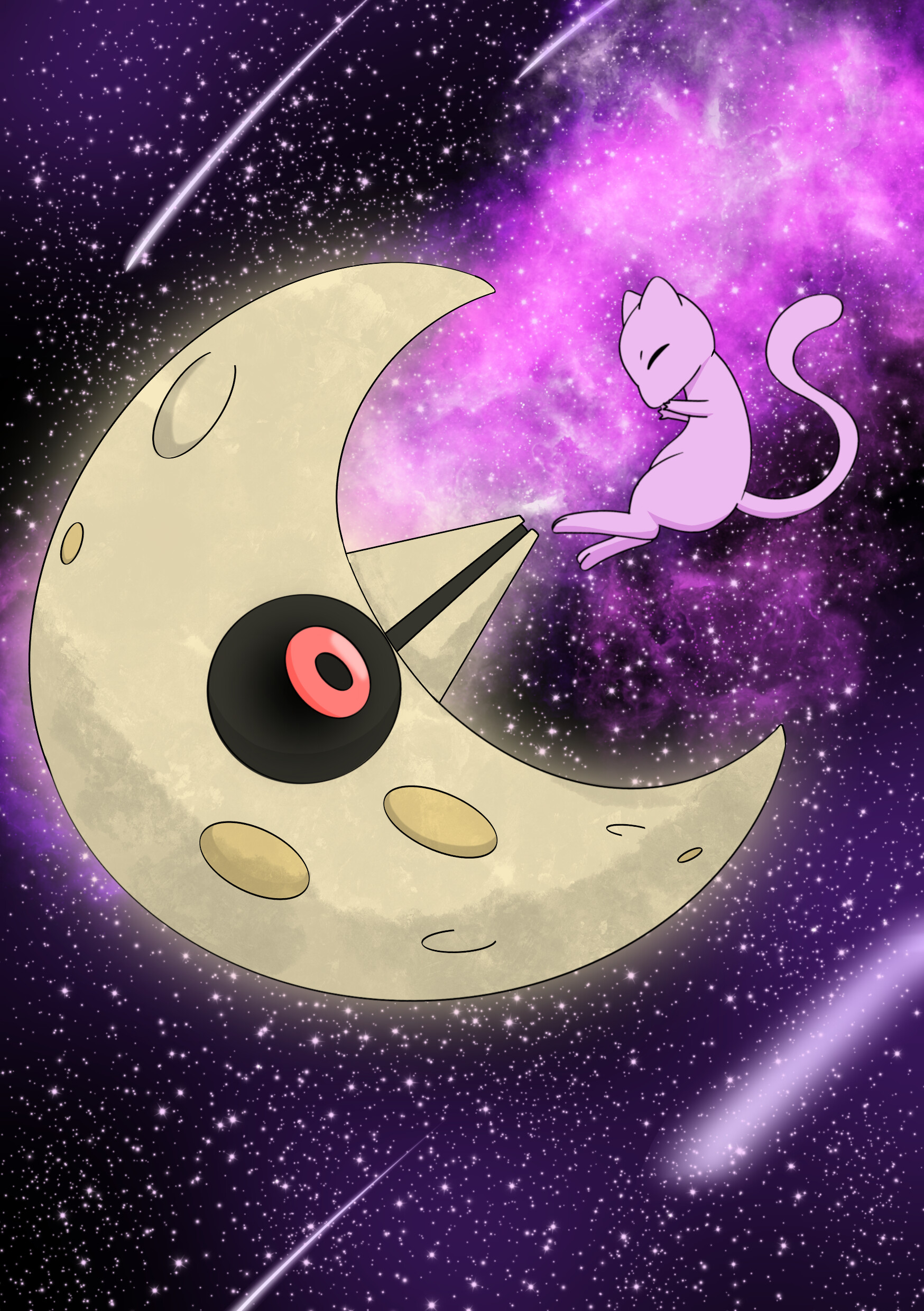 ArtStation - Lunatone and mew wallpaper