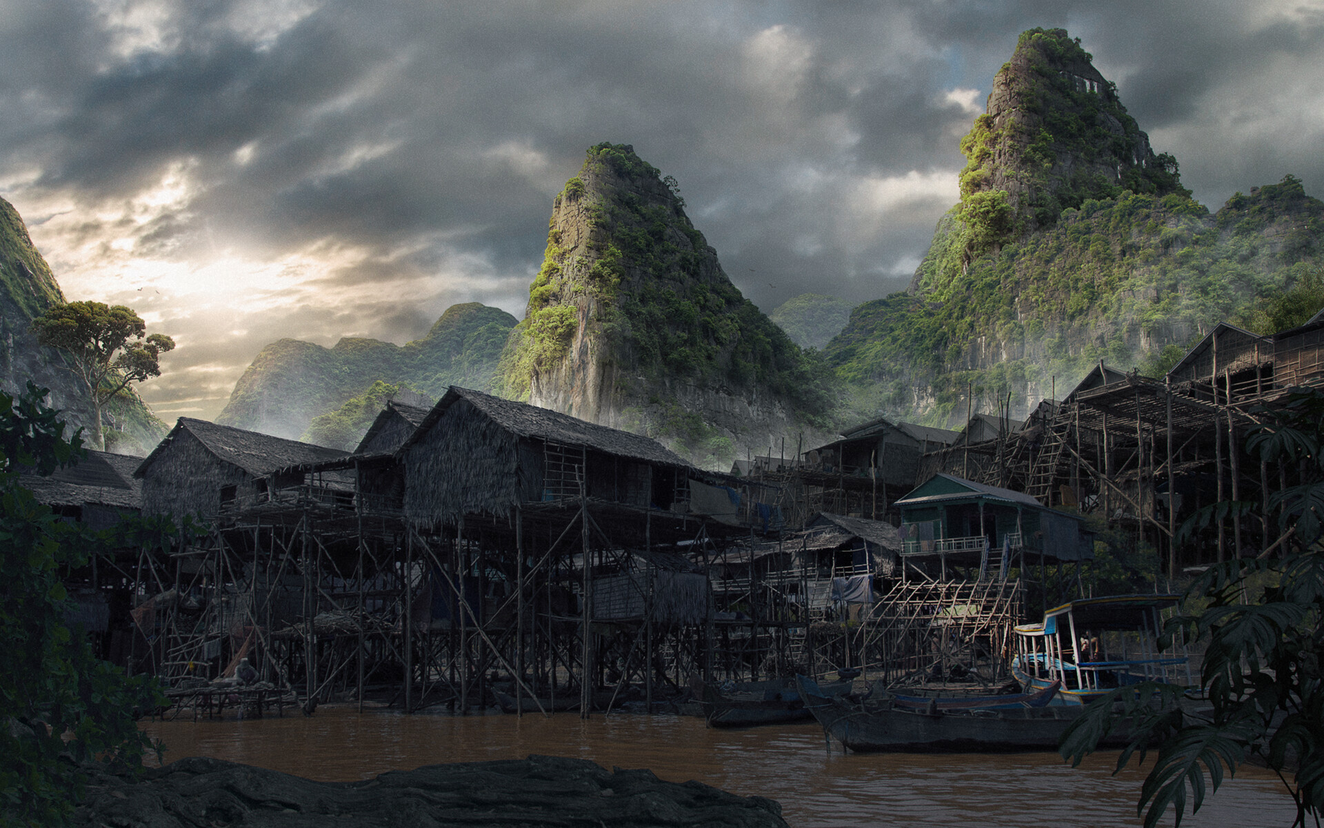 ArtStation - FLOATING VILLAGE