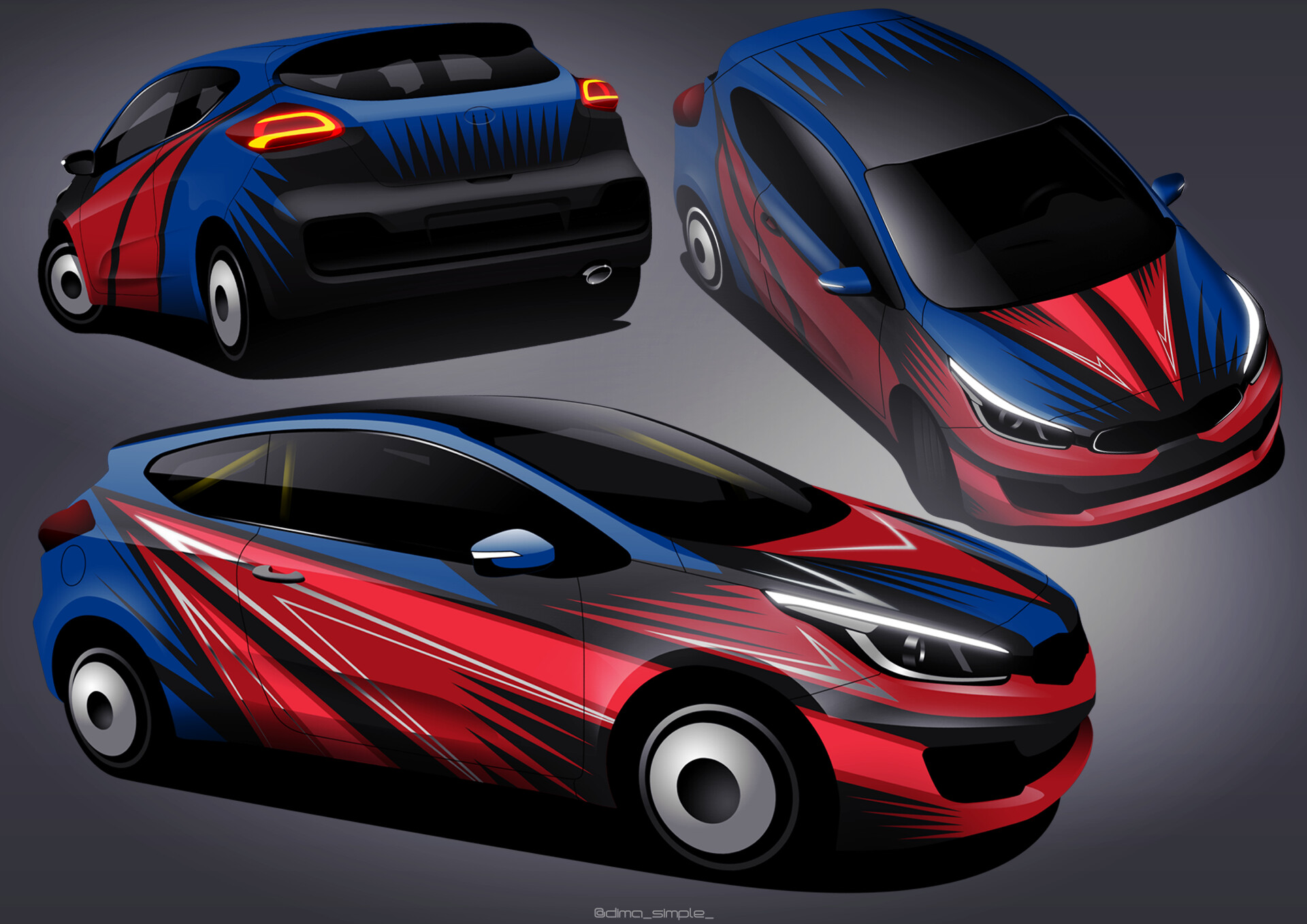 ArtStation - Kia Ceed racing livery development