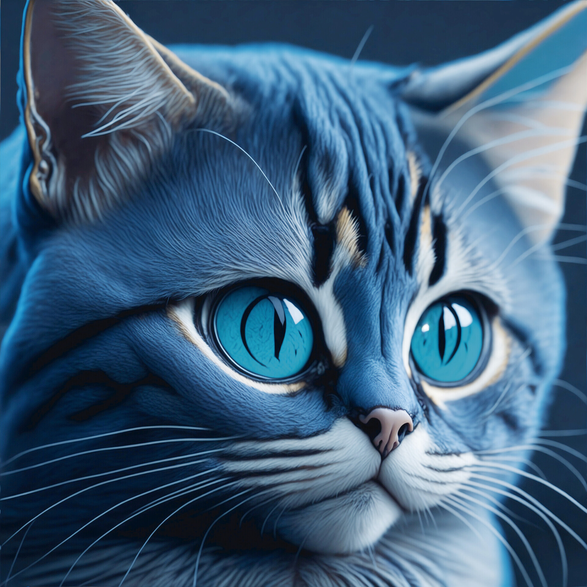 ArtStation - Blue cat big eye