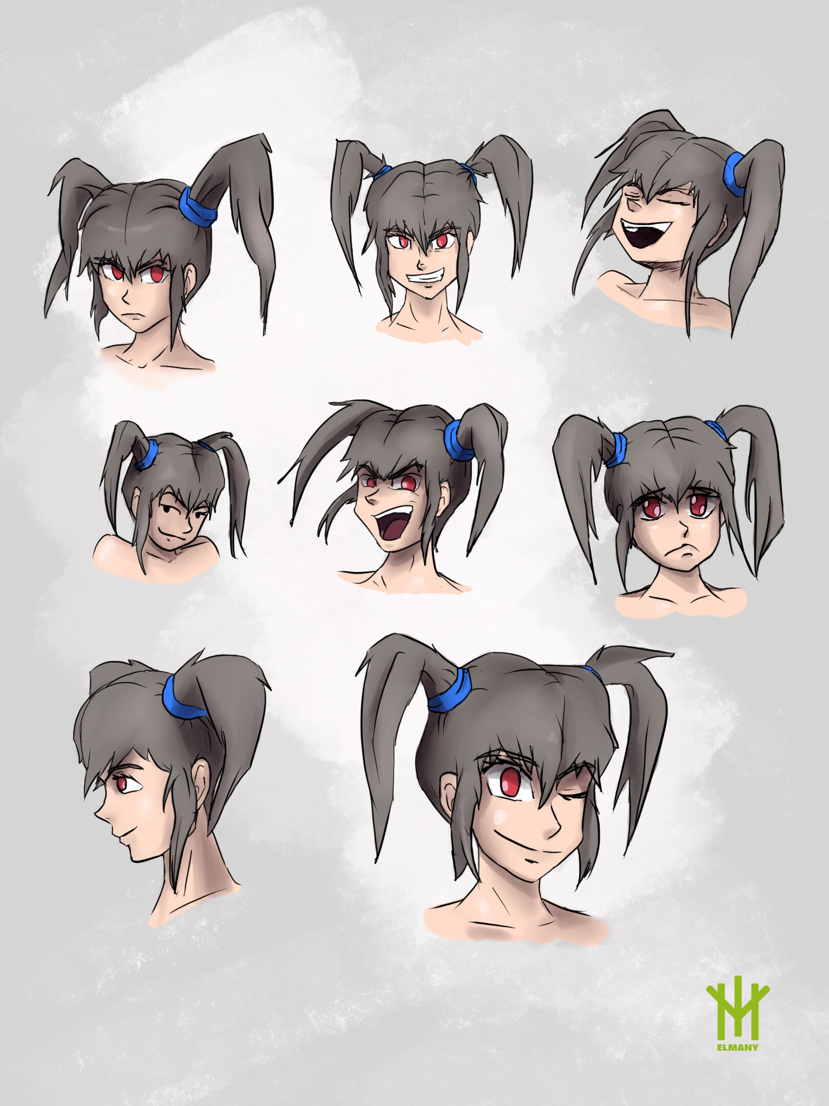 how to draw yandere hair