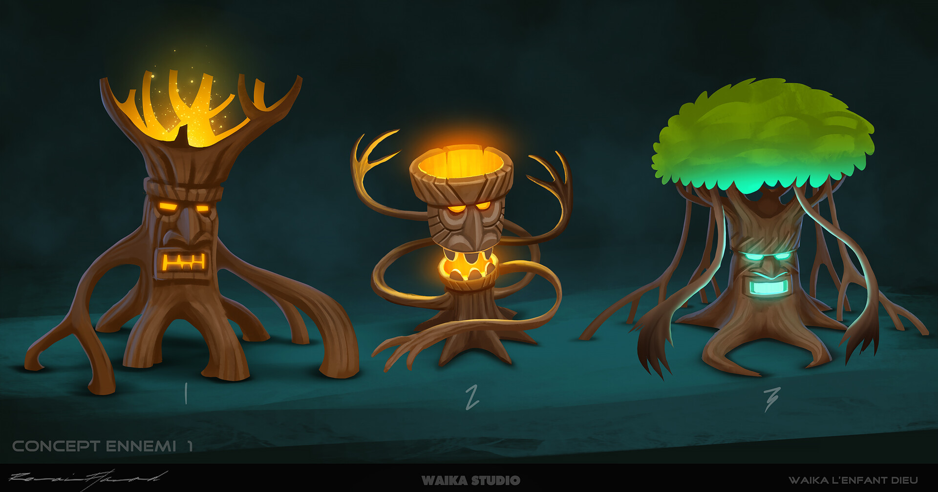 ArtStation - Concept Ennemi Waika L'enfant dieu