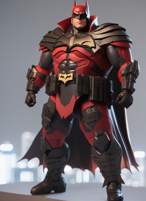 ArtStation - batman 3d in red costume
