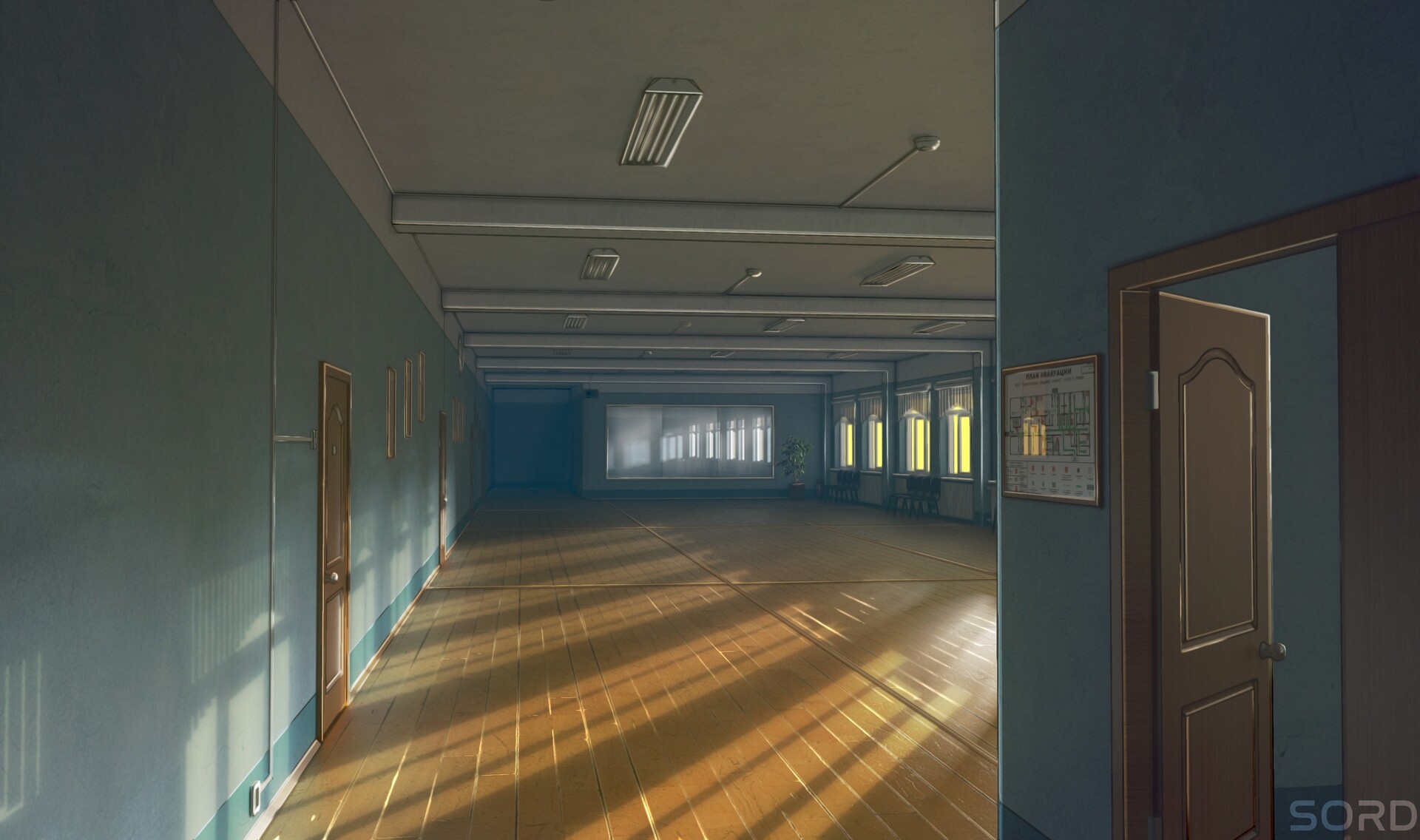 ArtStation - School Recreation interior Visual Novel Background - Day ...