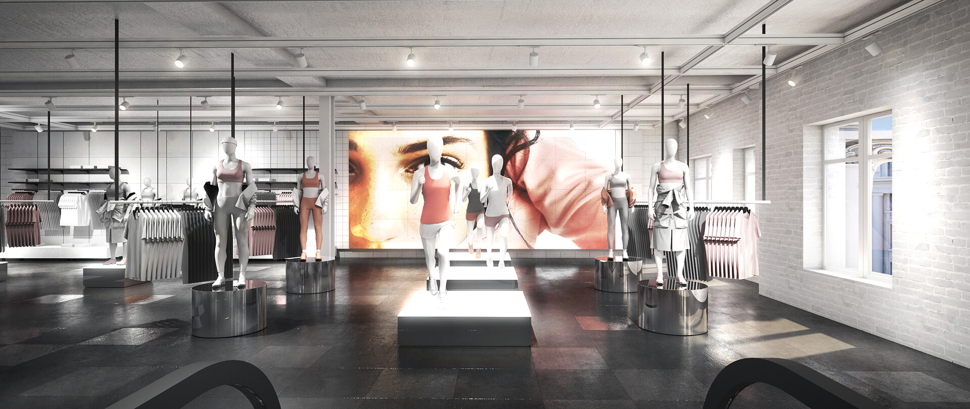 ArtStation - Nike Town Store Interior Renders