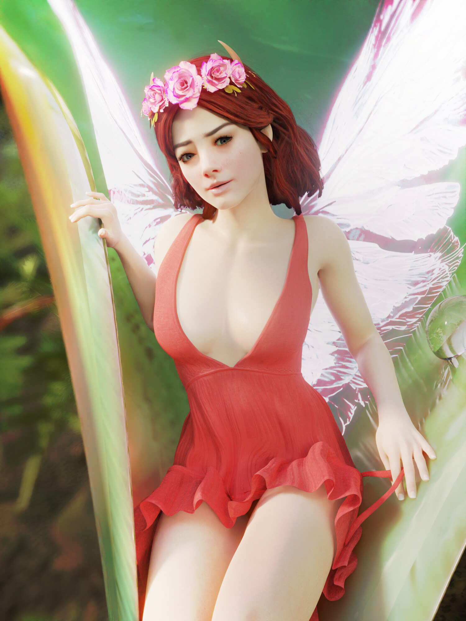 ArtStation - Fairy Resting on a Leaf