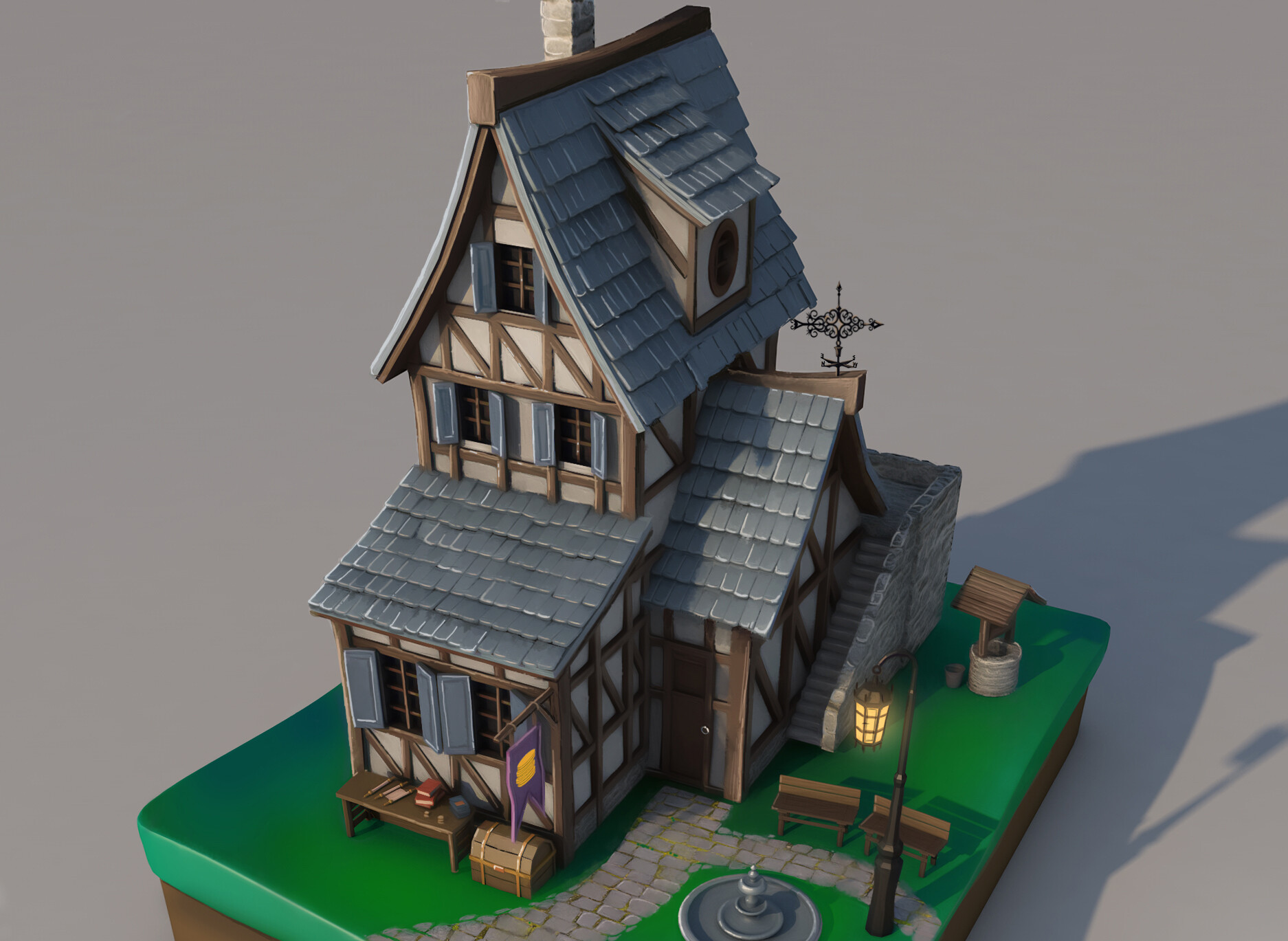 ArtStation - 3D+2D Fantasy house