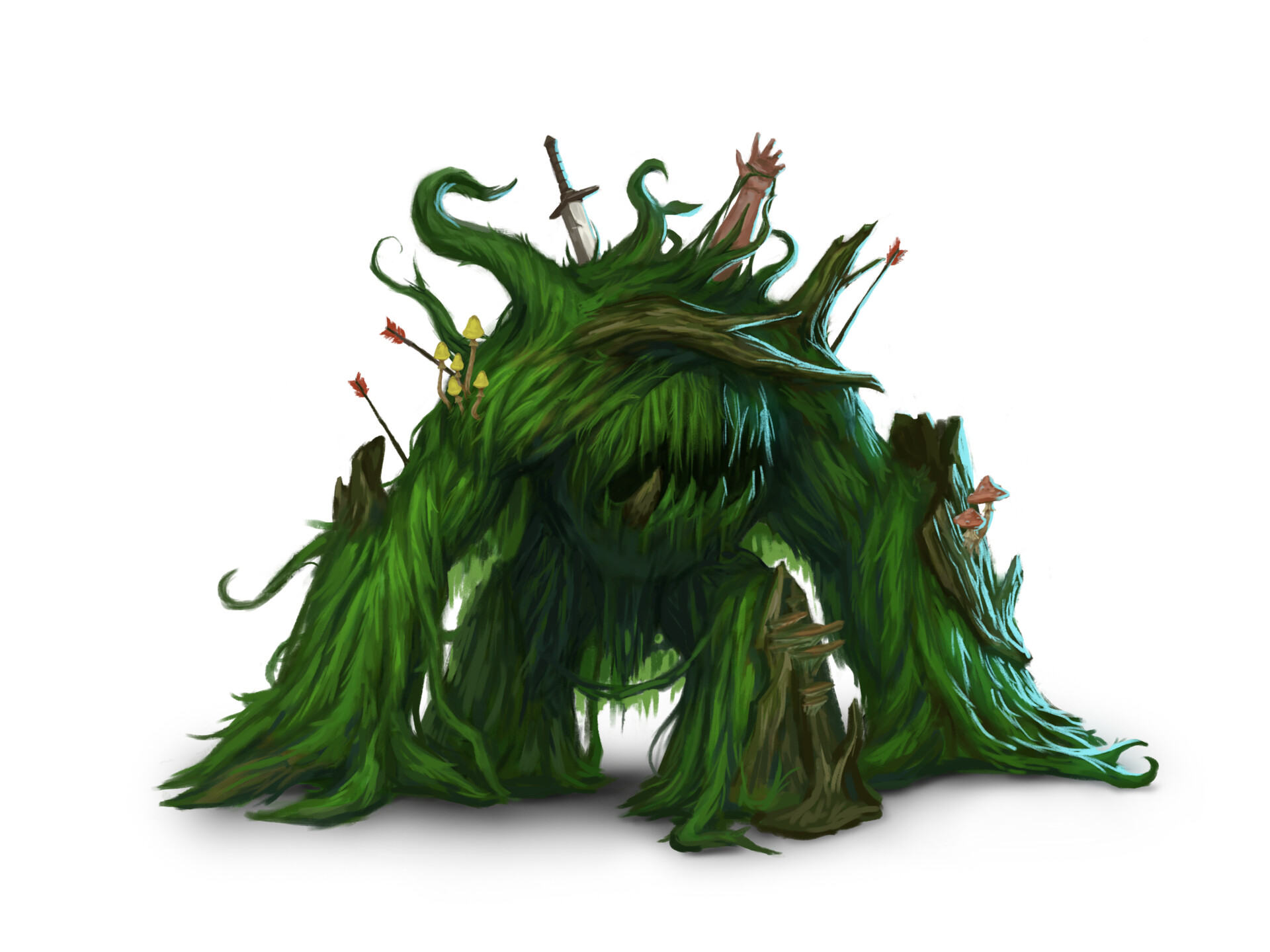 ArtStation - comission work, mossy monster