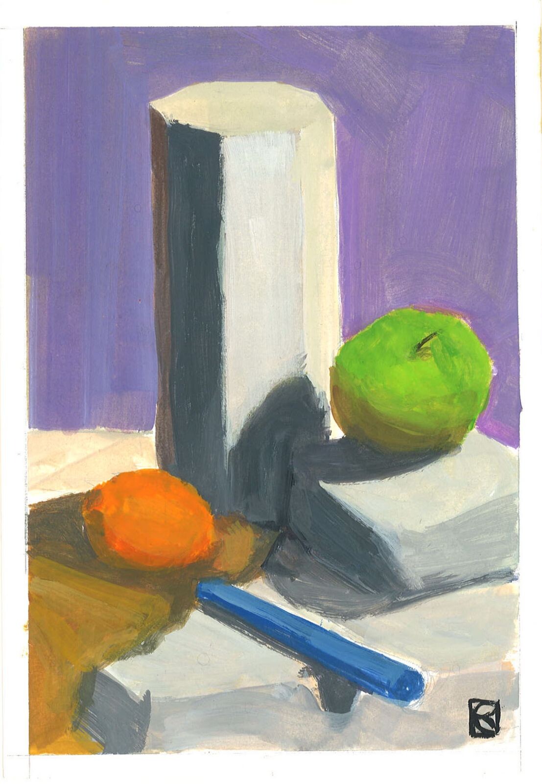 ArtStation - still life. Gouache on A5 paper.