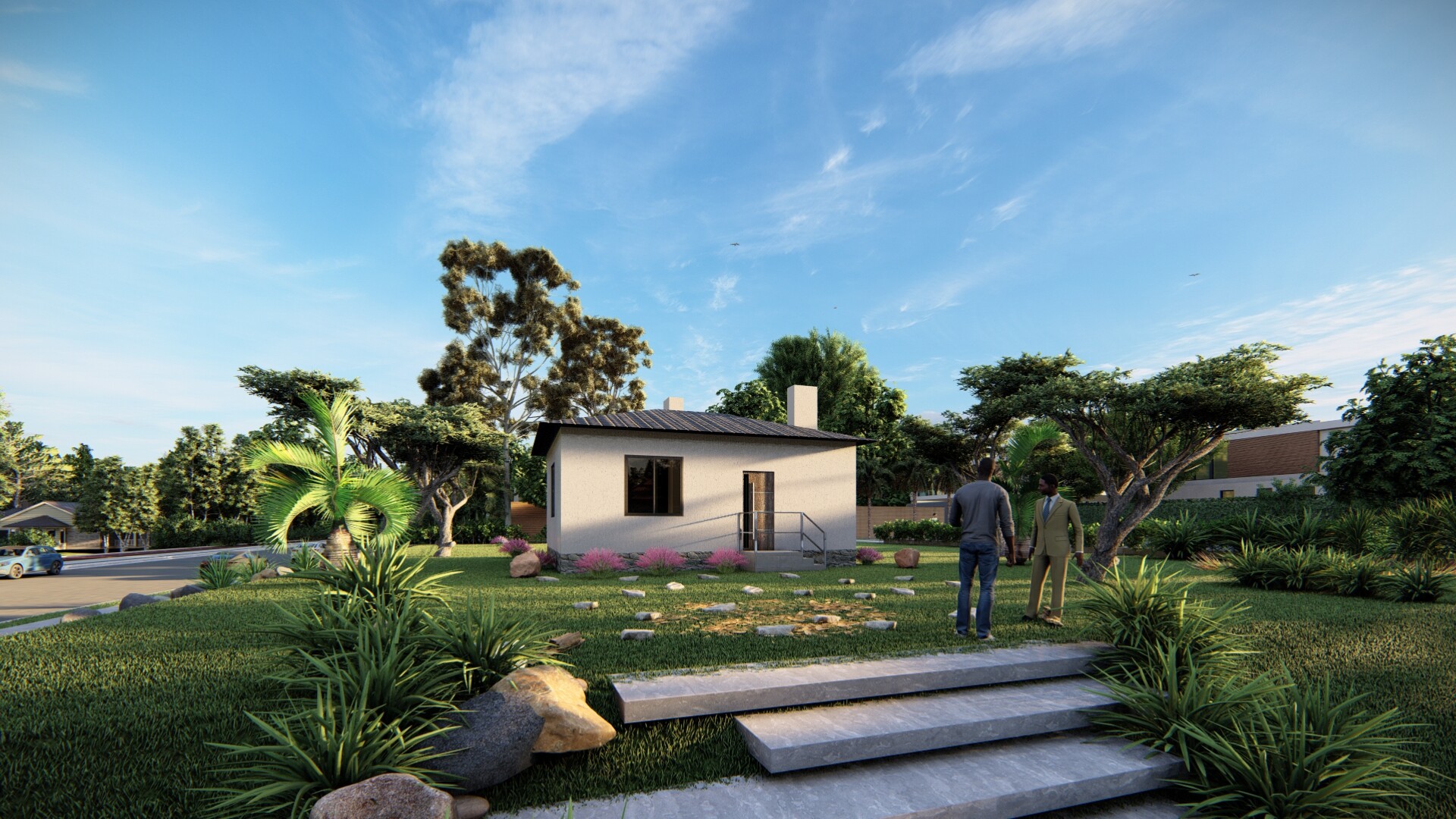 ArtStation - single storey detached house modeling