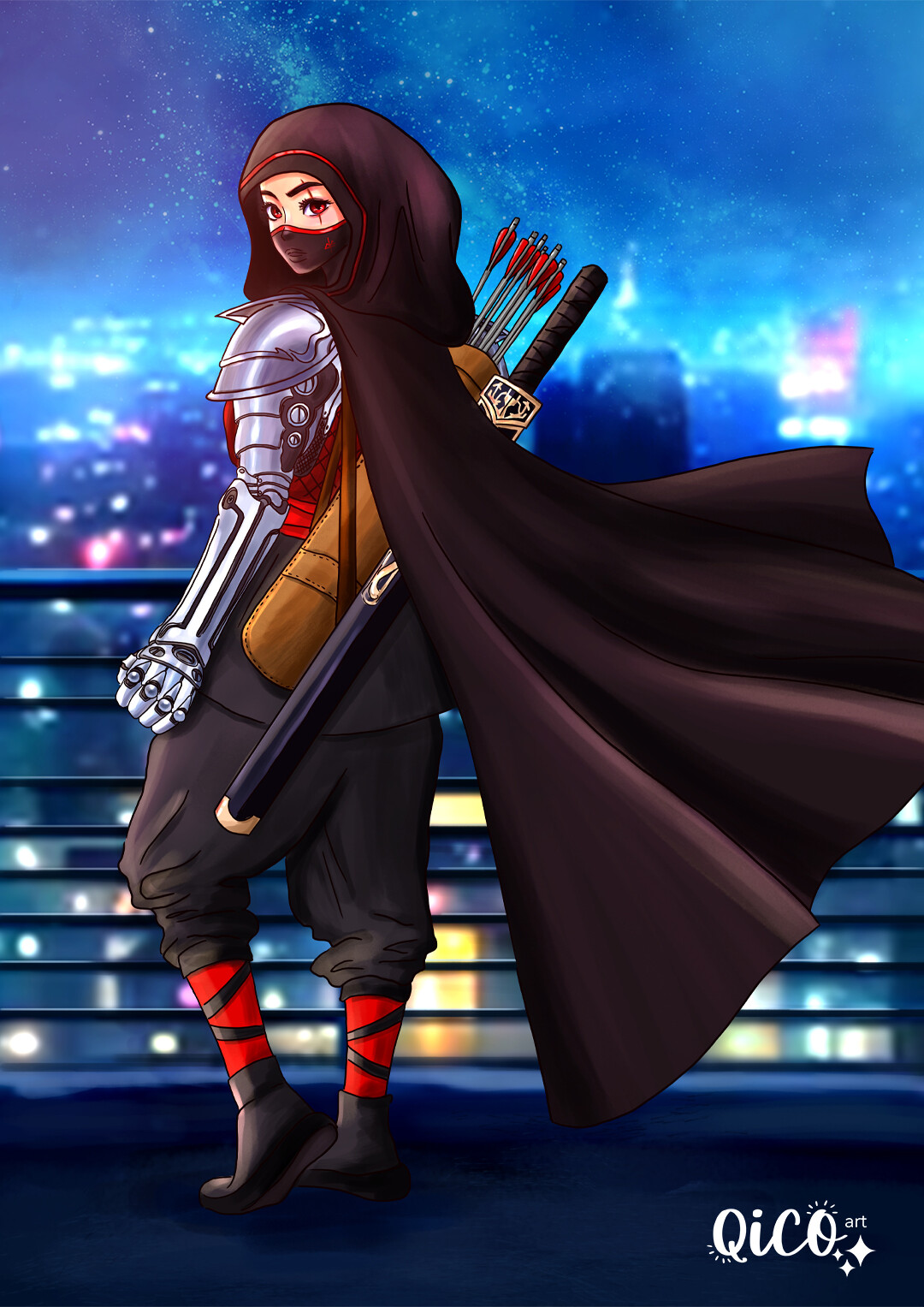 ArtStation - Ninja on Rooftop