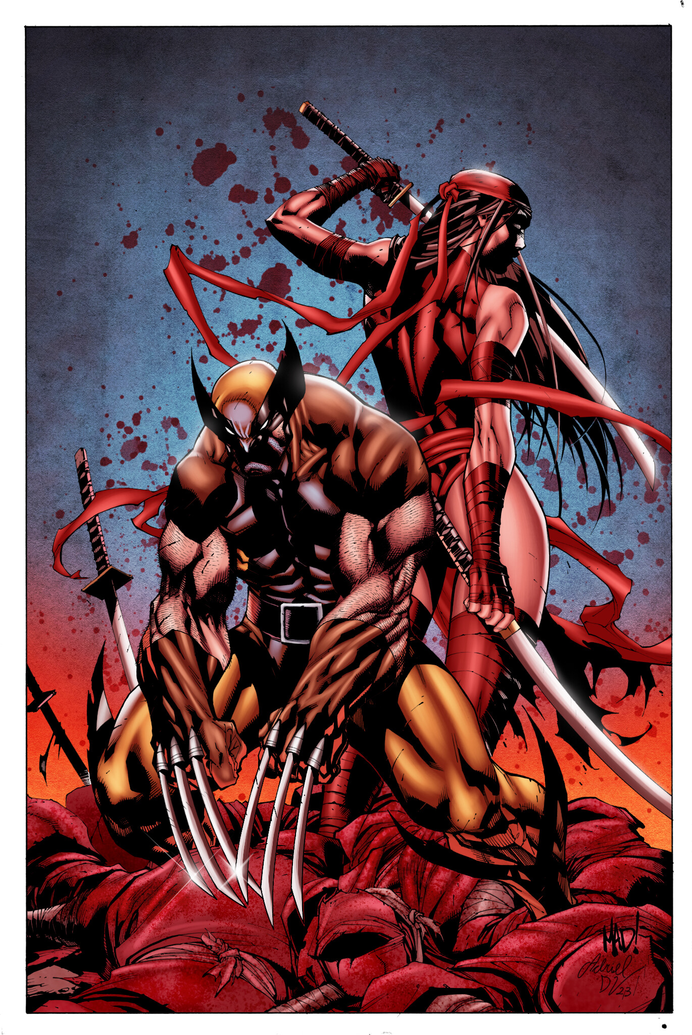 ArtStation - Wolverine and Elektra COLORS sample