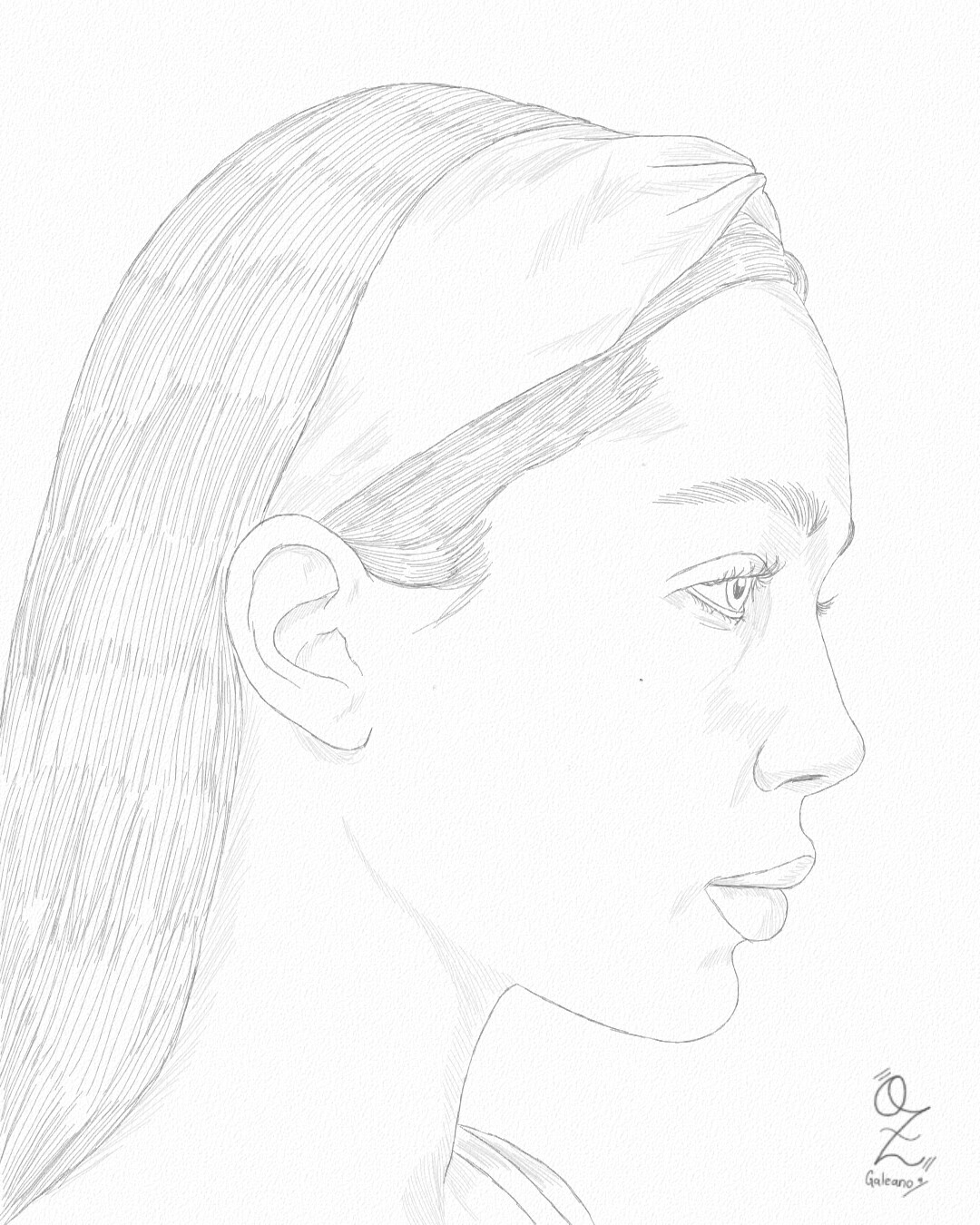 ArtStation - Side Face Sketch by Oz Galeano