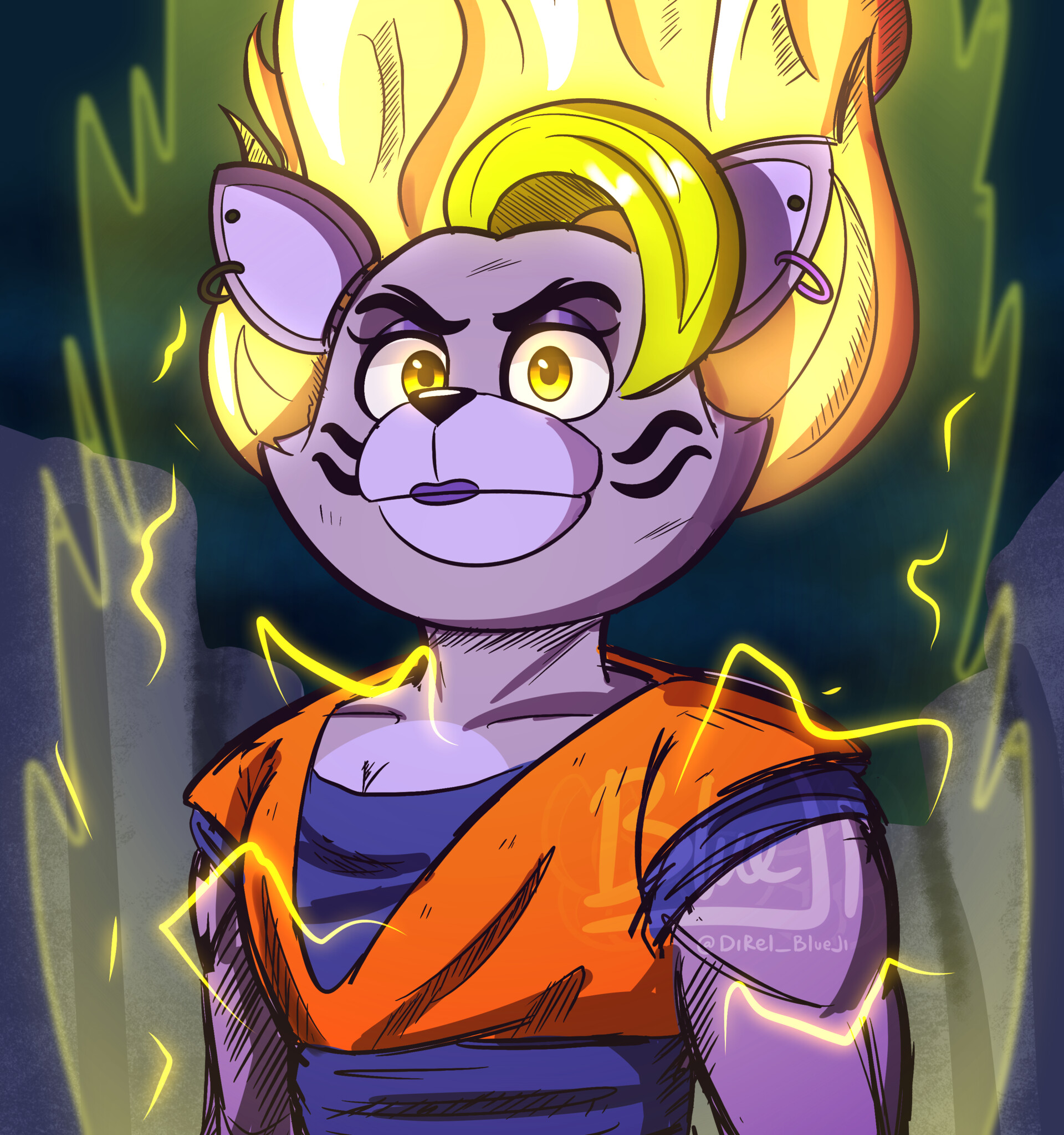 ArtStation - Super Saiyan Roxanne Wolf