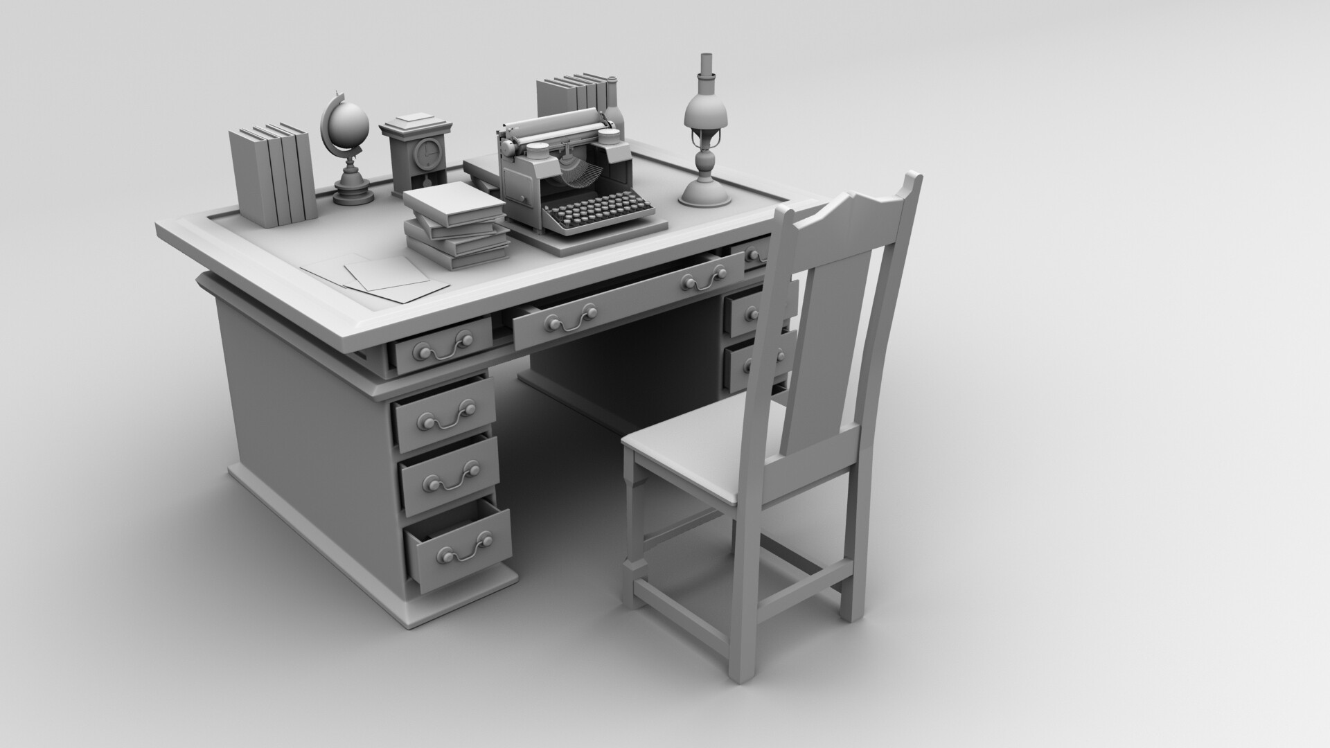 ArtStation - working desk 3d model