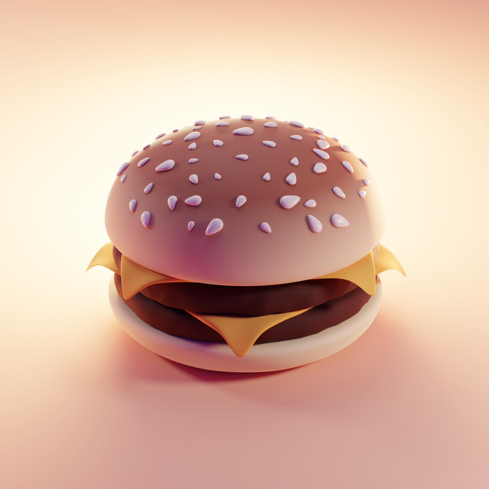 ArtStation - Stylized cartoon burger - Blender