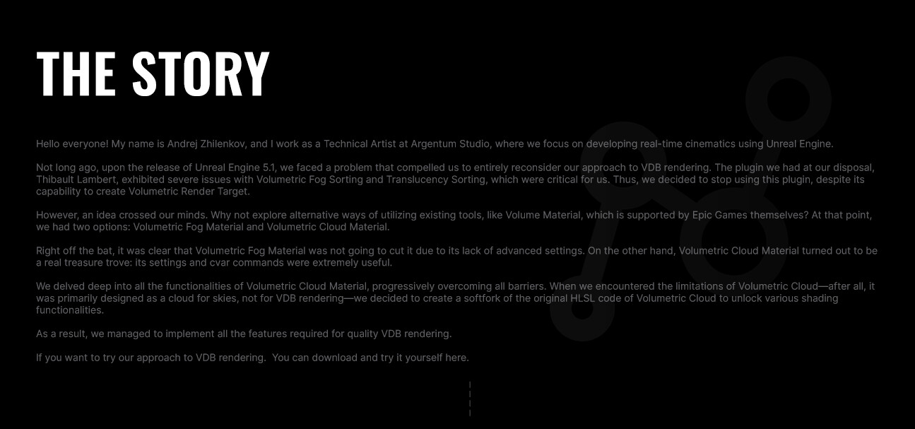 Andrej - Unreal Engine VDB Rendering Pipeline (Argentum Studio)