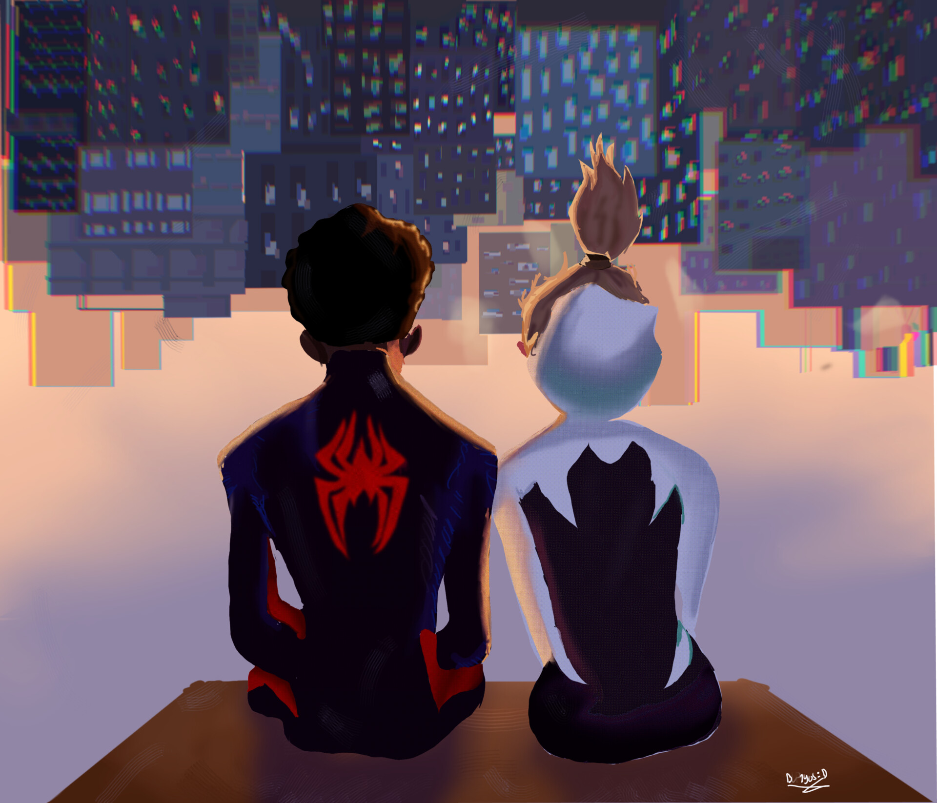 ArtStation - Spider man across the spider verse scene redraw