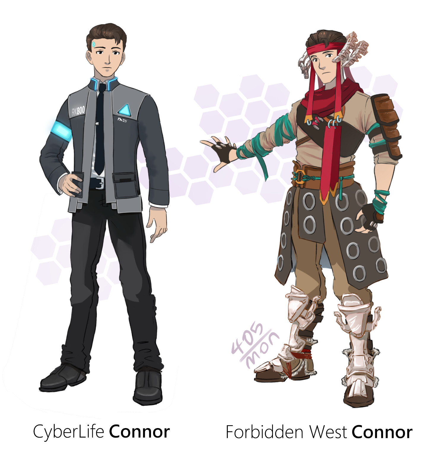 ArtStation - DBH-HZD crossover - Connor outfits