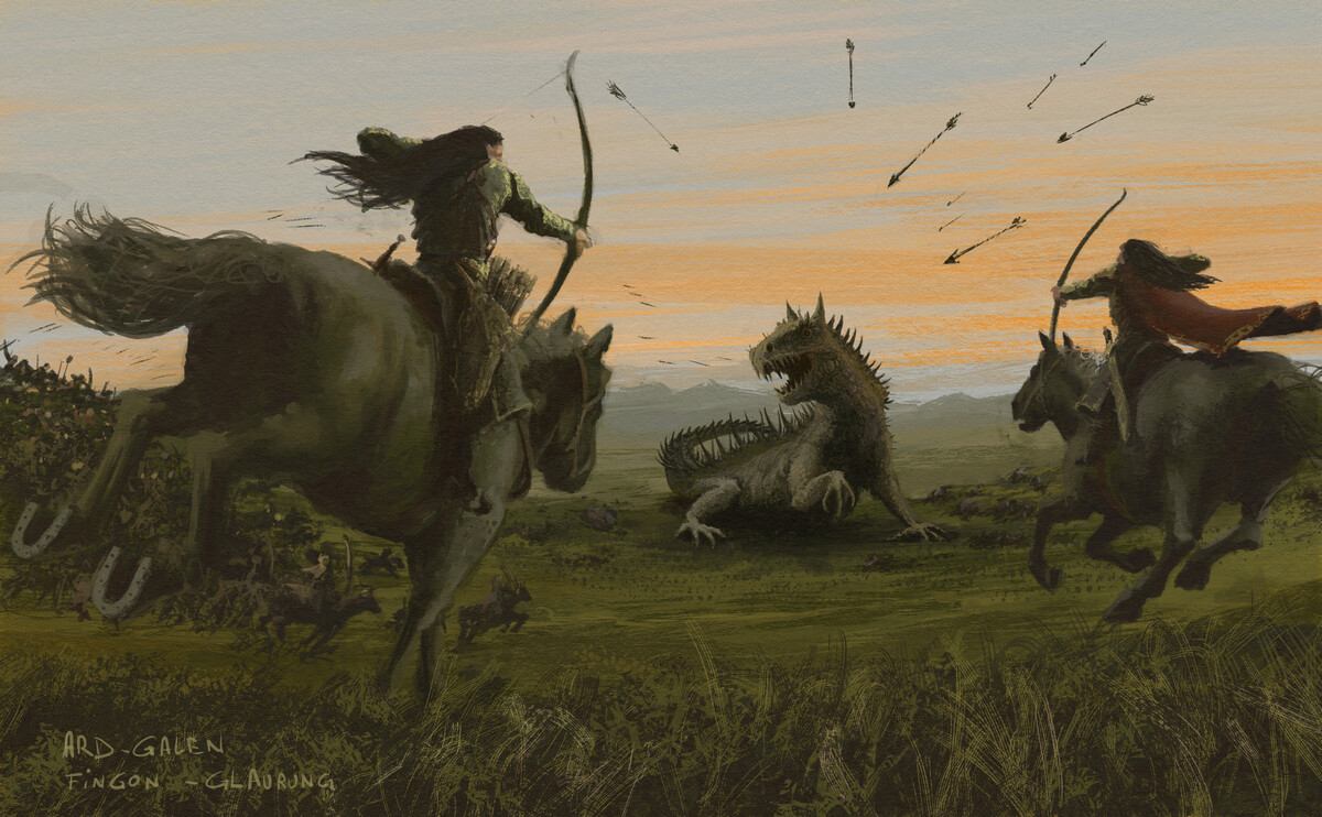 ArtStation - Arvhers de Fingon vs Glaurung