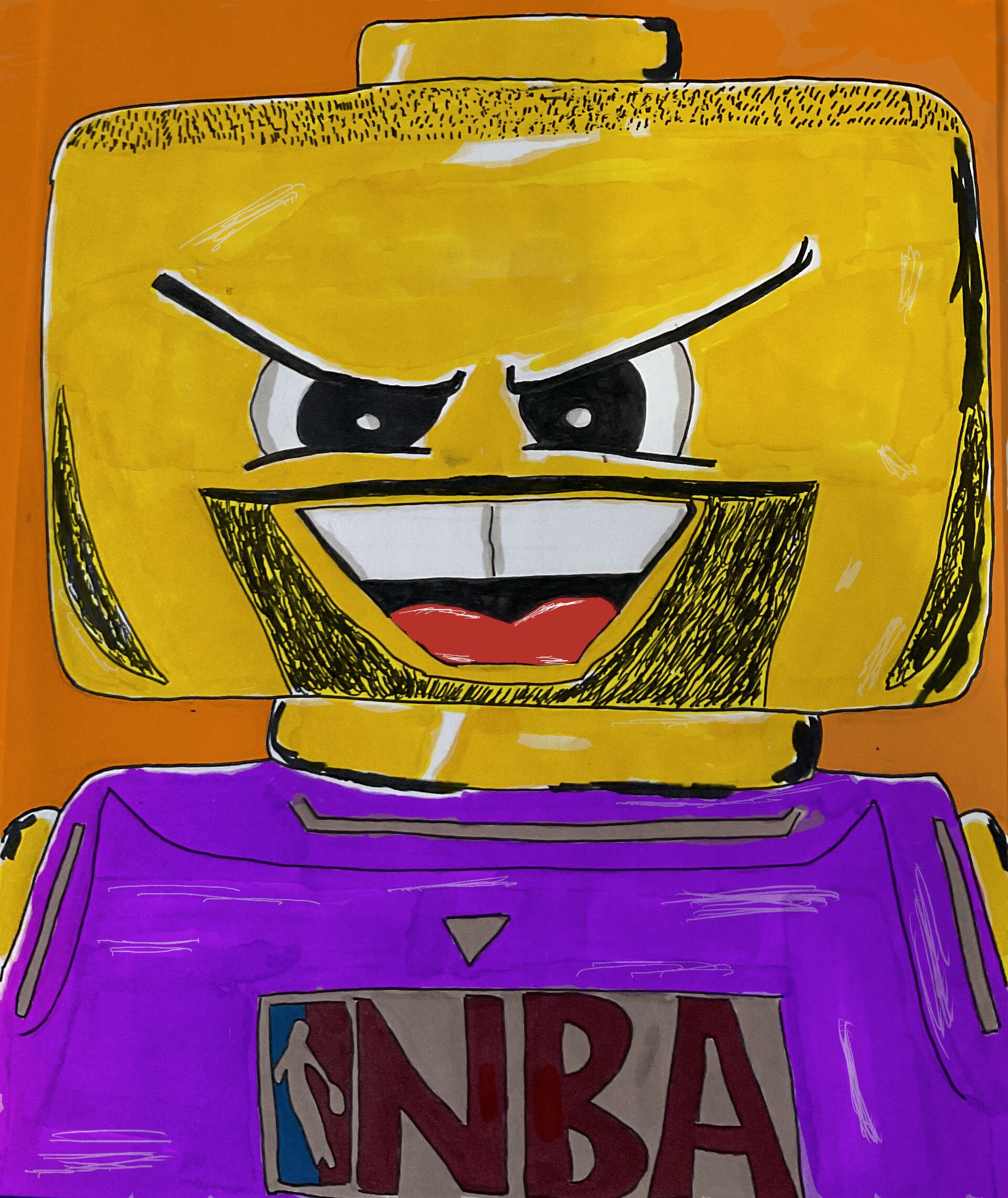 ArtStation - Ink and colour of NBA lego player bust