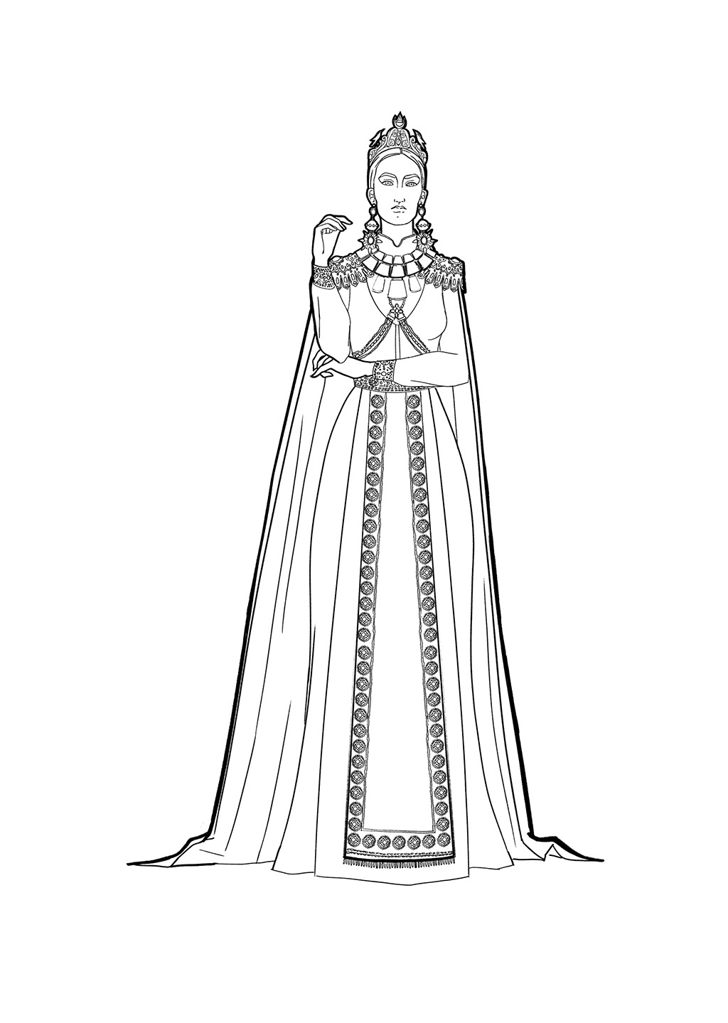 medieval queen coloring page