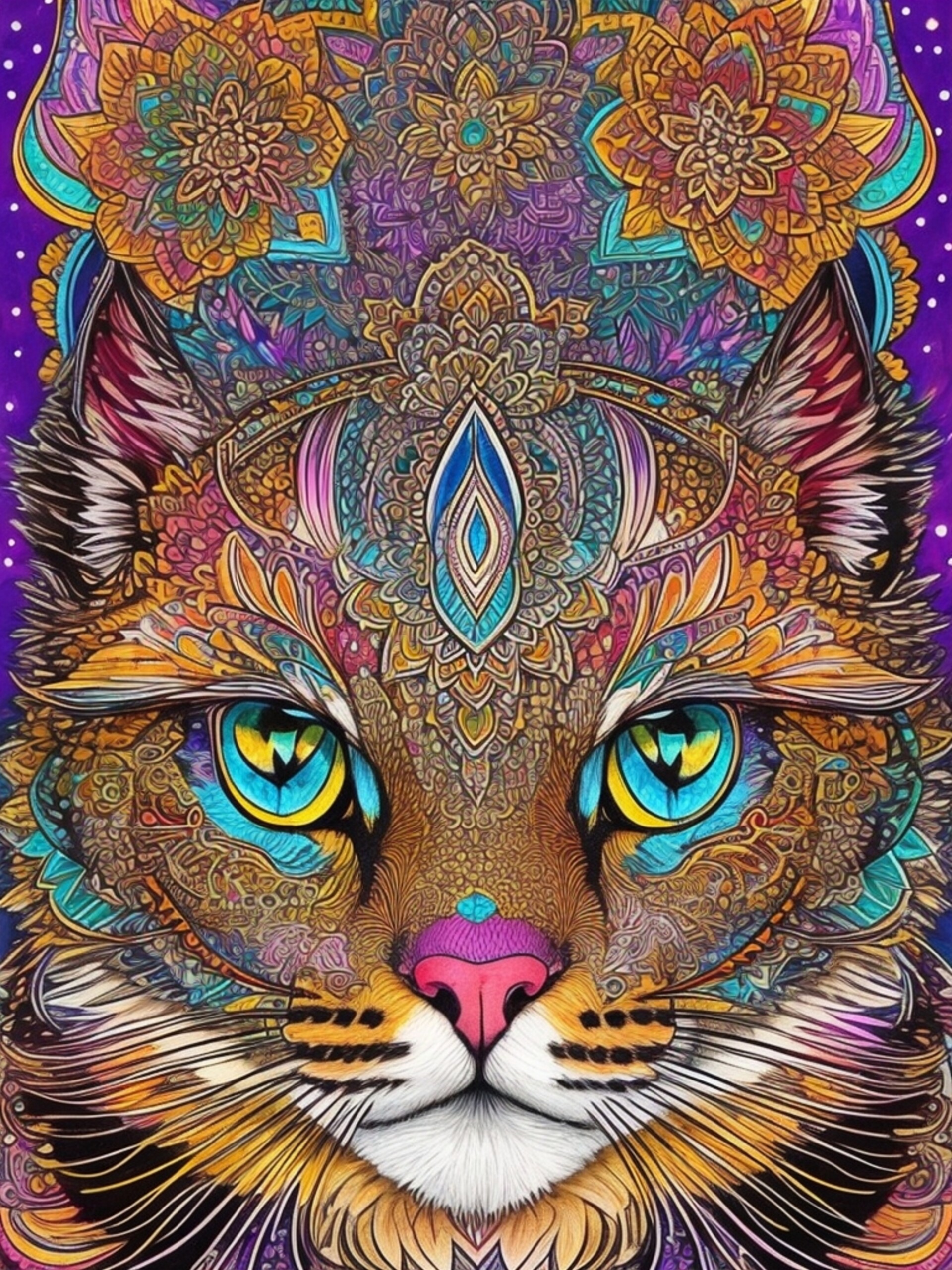 ArtStation - colorized page cat portrait full body full mand