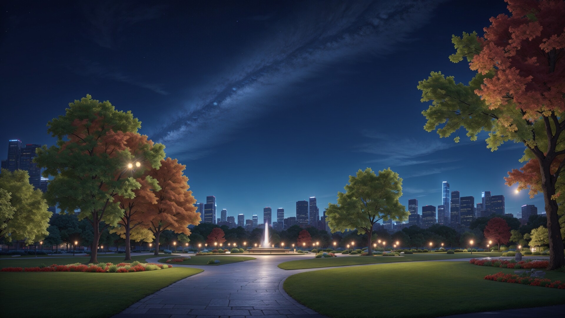 Delia Wright - Enchanted City: A Visual Symphony at a Magical Night