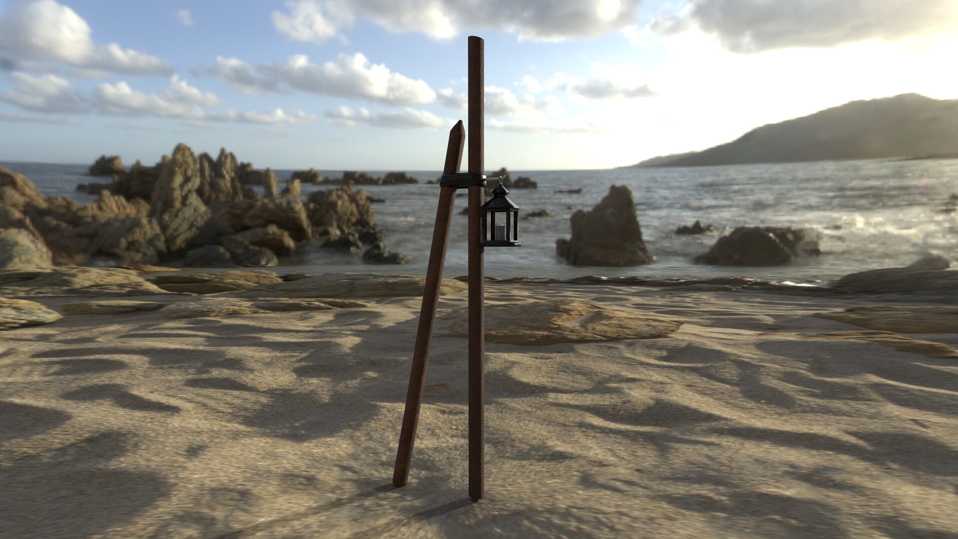 ArtStation - Beach Street Light Asset