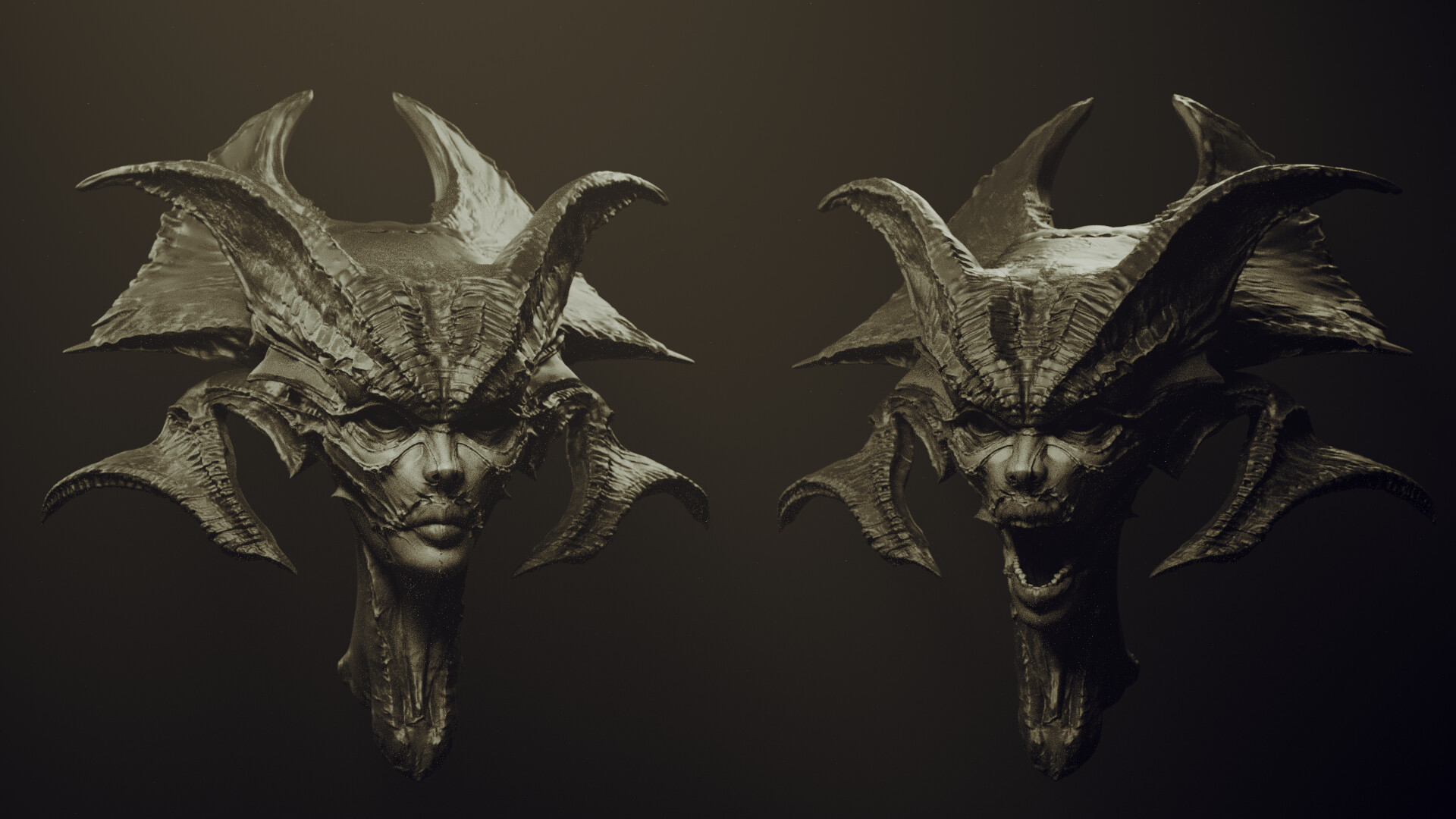 Bernhard van der Horst 3D Artist - DEMONESS - 50 Head Sculpts