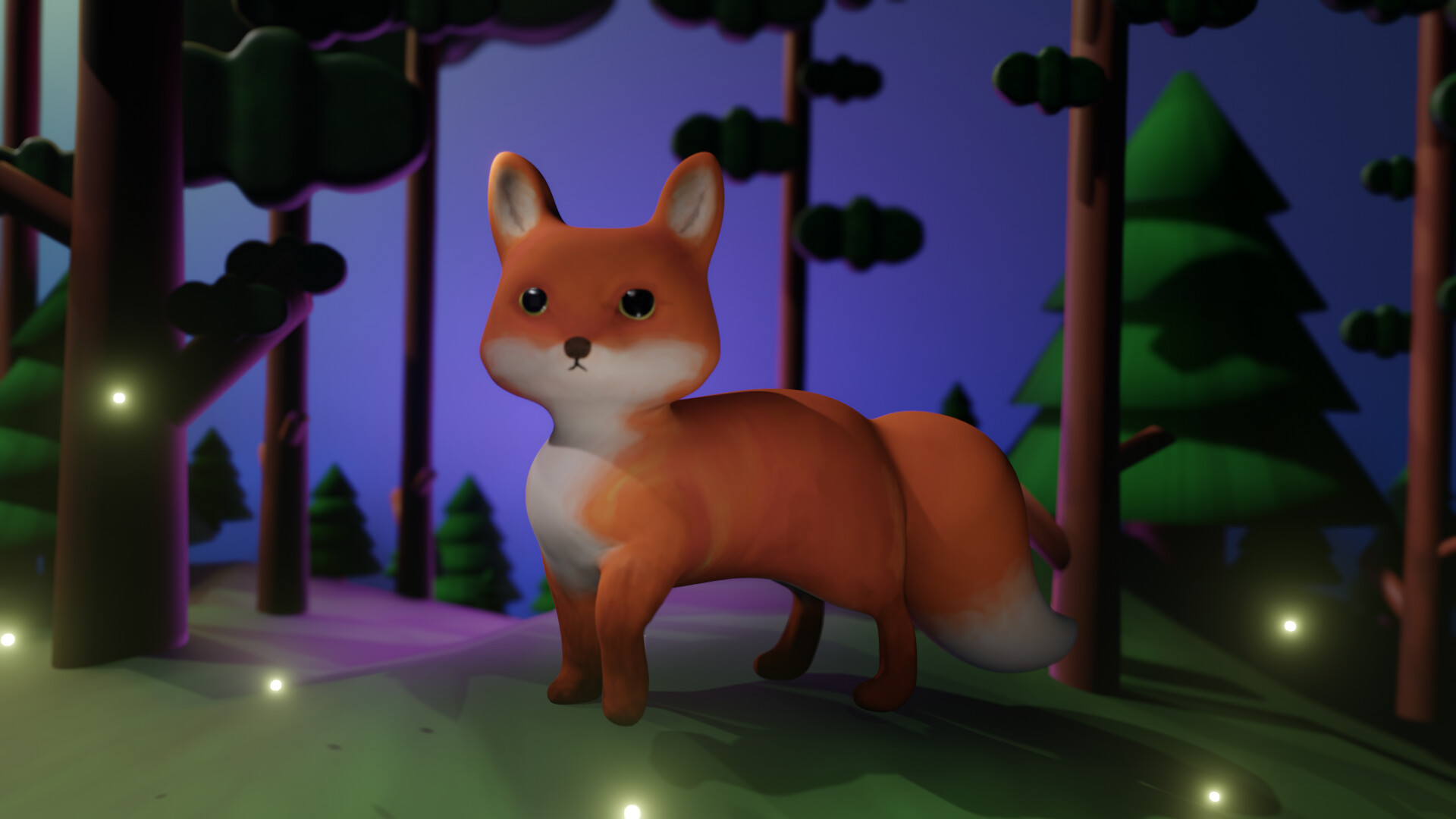 ArtStation - zorro en el bosque