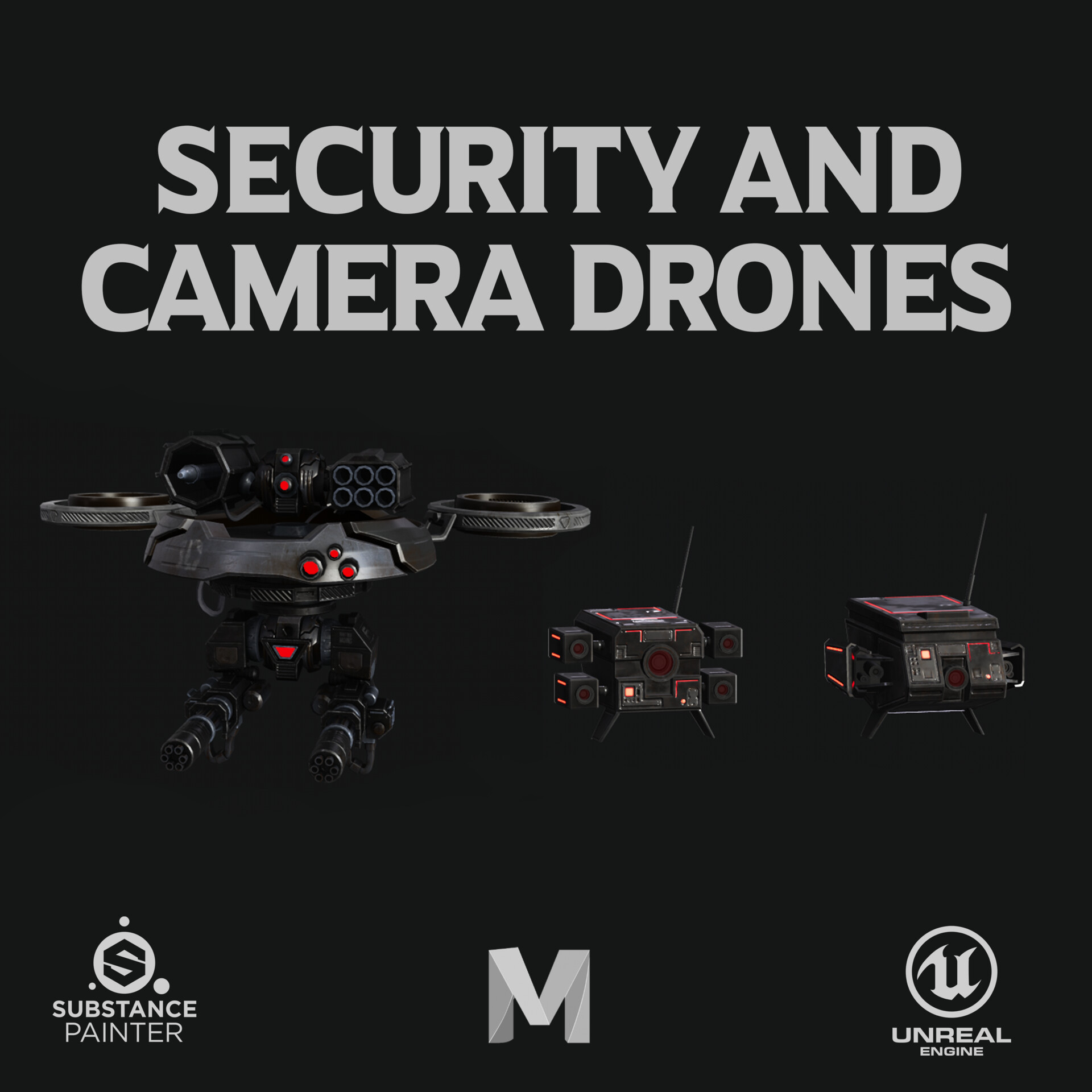 ArtStation - Stylized sci-fi drones ( ventri company - AXL game )