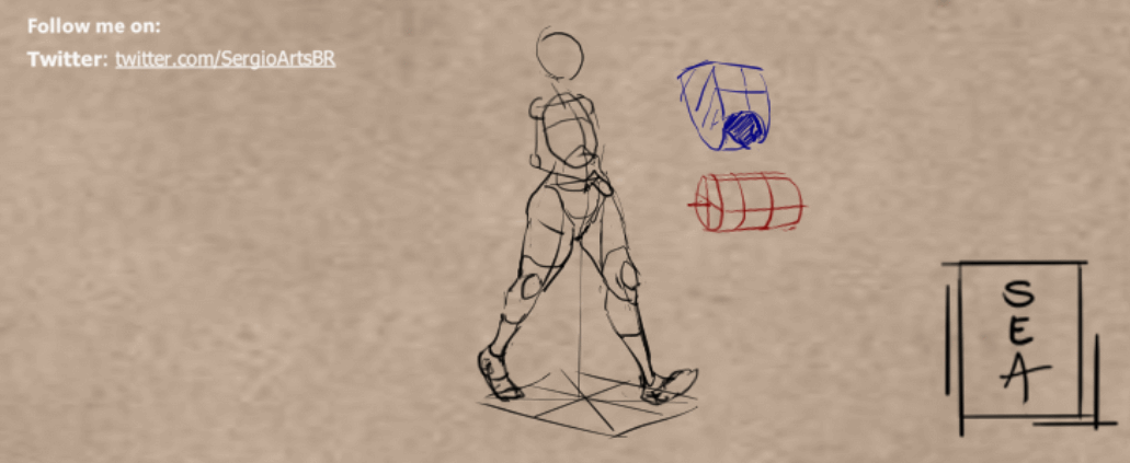 SergioARTs - Walk cycle 3/4 study