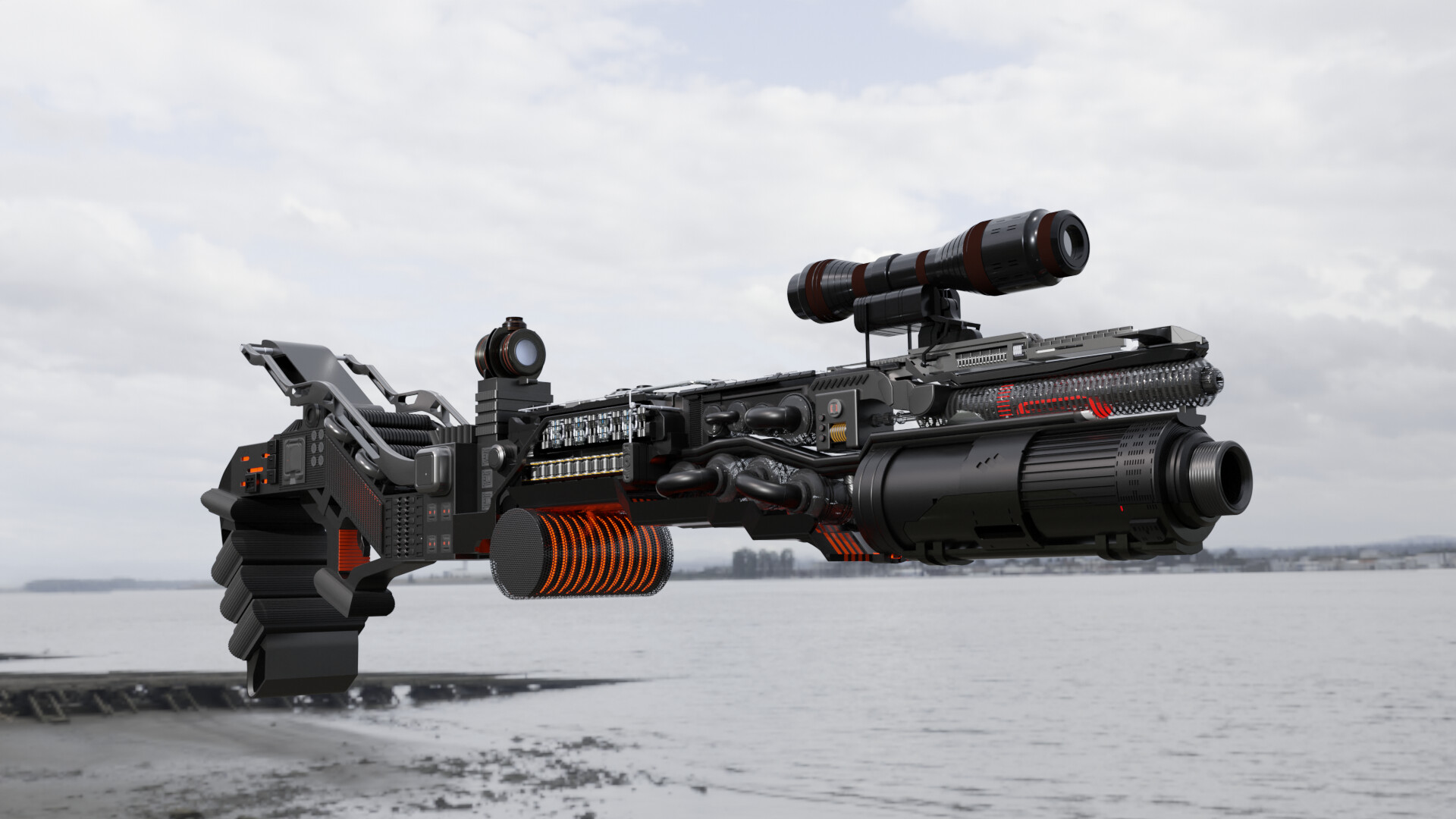 ArtStation - Futuristic Machine Gun - Concept Art