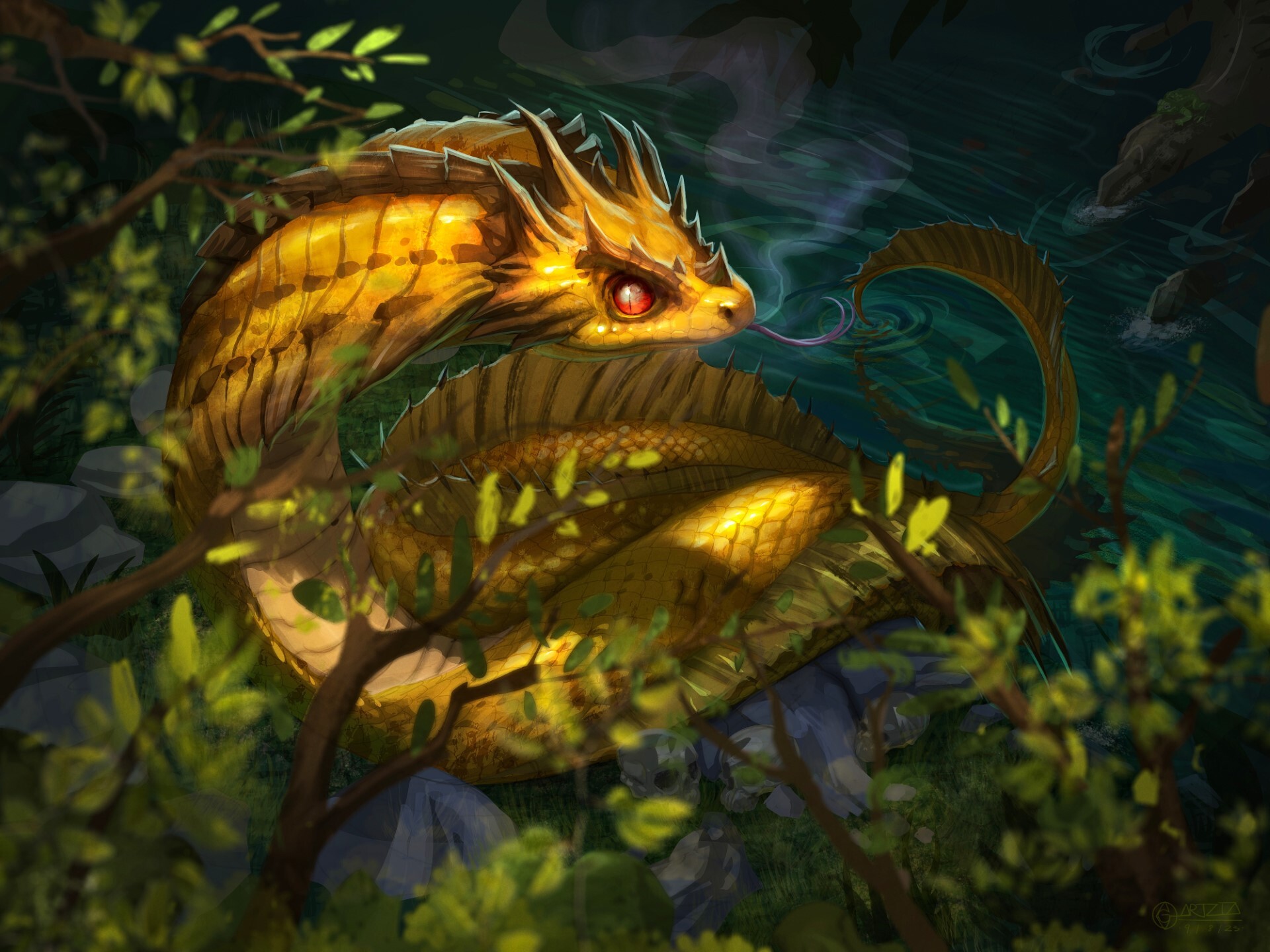 ArtStation - Basilisco en el río