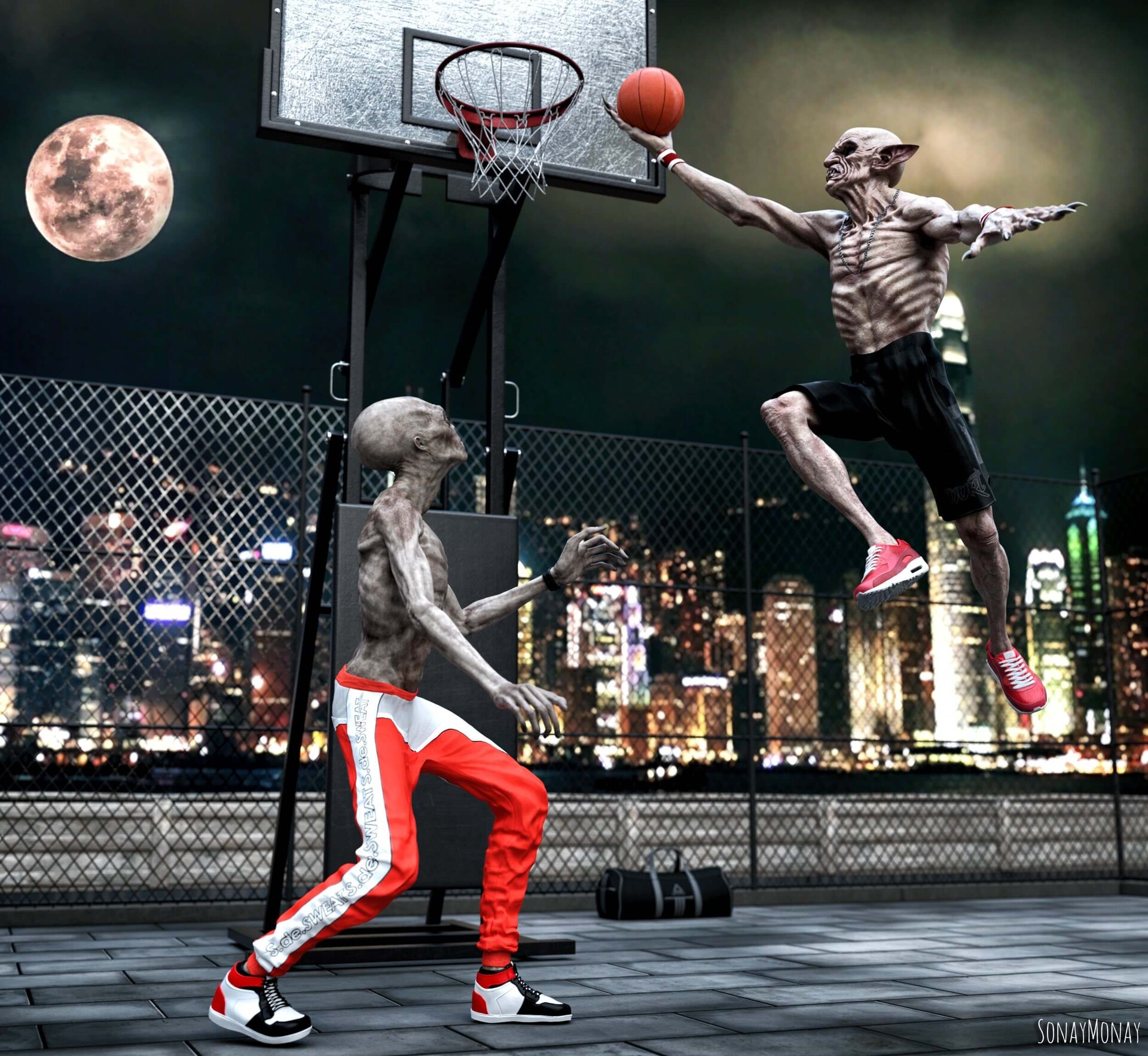 ArtStation - Streetball at night