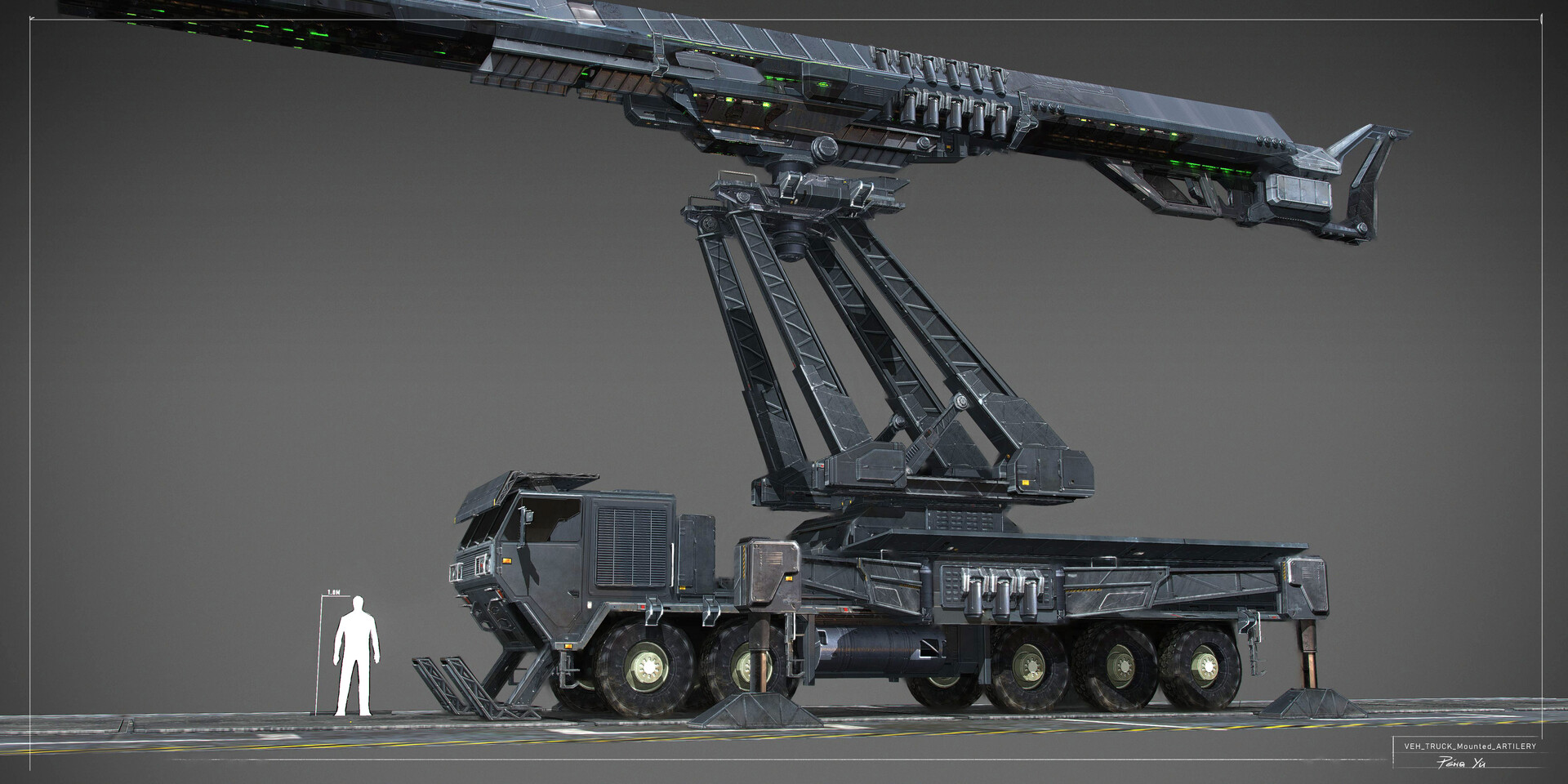 ArtStation - GUNDAM project: truck mounted rail gun
