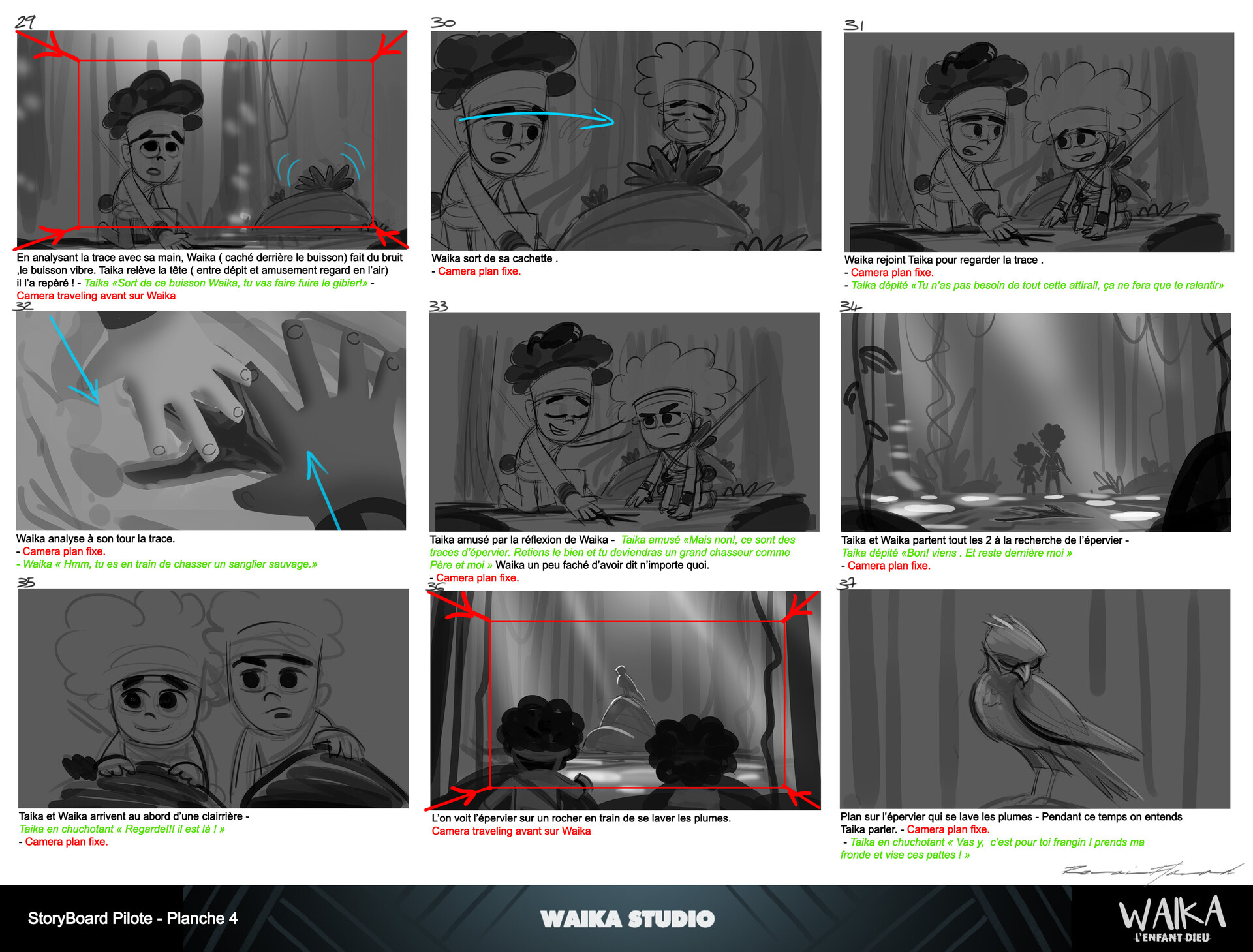 romain flamand - StoryBoard pilote animation Waika L'enfant Dieu