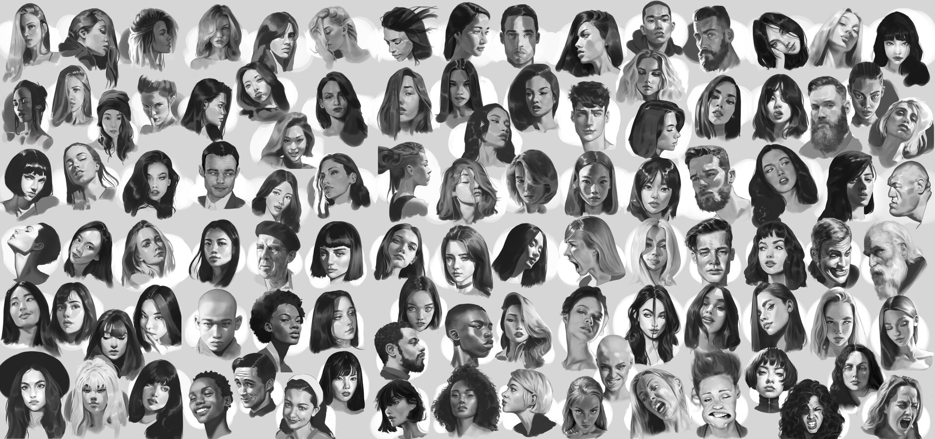 ArtStation - 100 faces challenge - COMPLETE