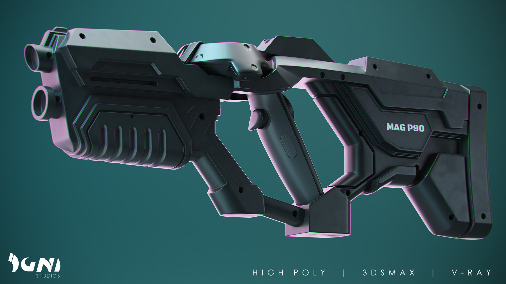 ArtStation - MagP90VR Showcase | HIGH POLY | LOW POLY