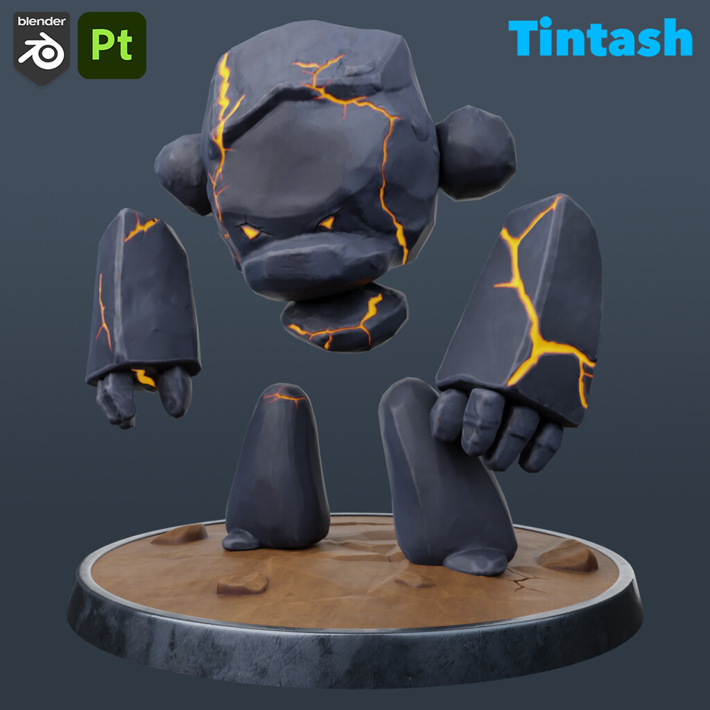 ArtStation - Stone Golem Stylized