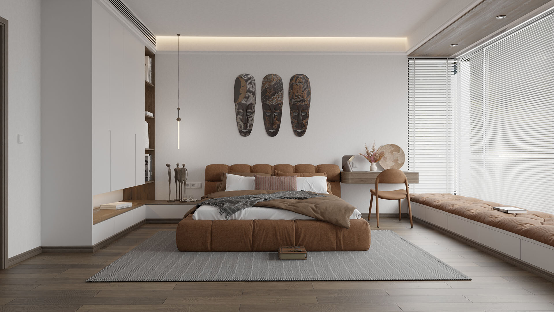 ArtStation - Modern Bedroom African style- option 2