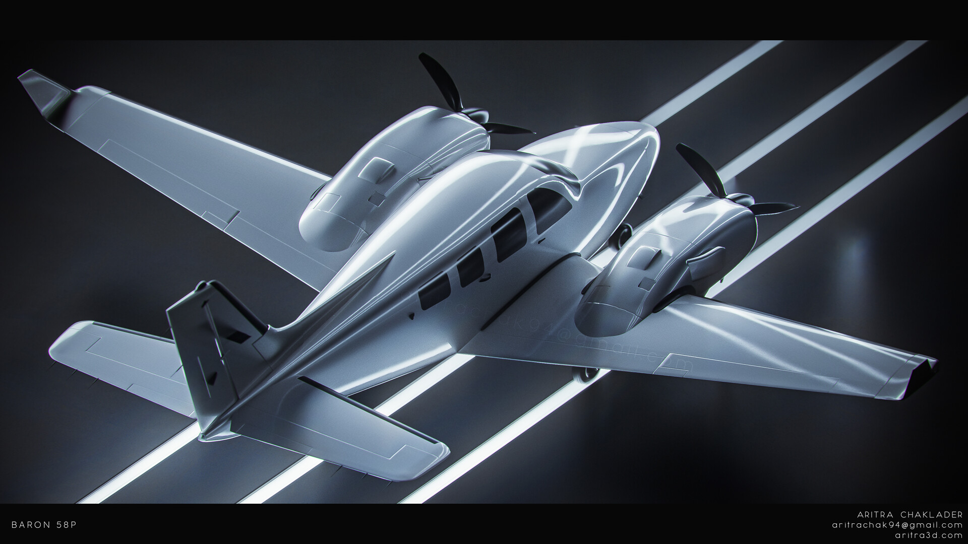 ArtStation - Beechcraft Baron 58P Renders