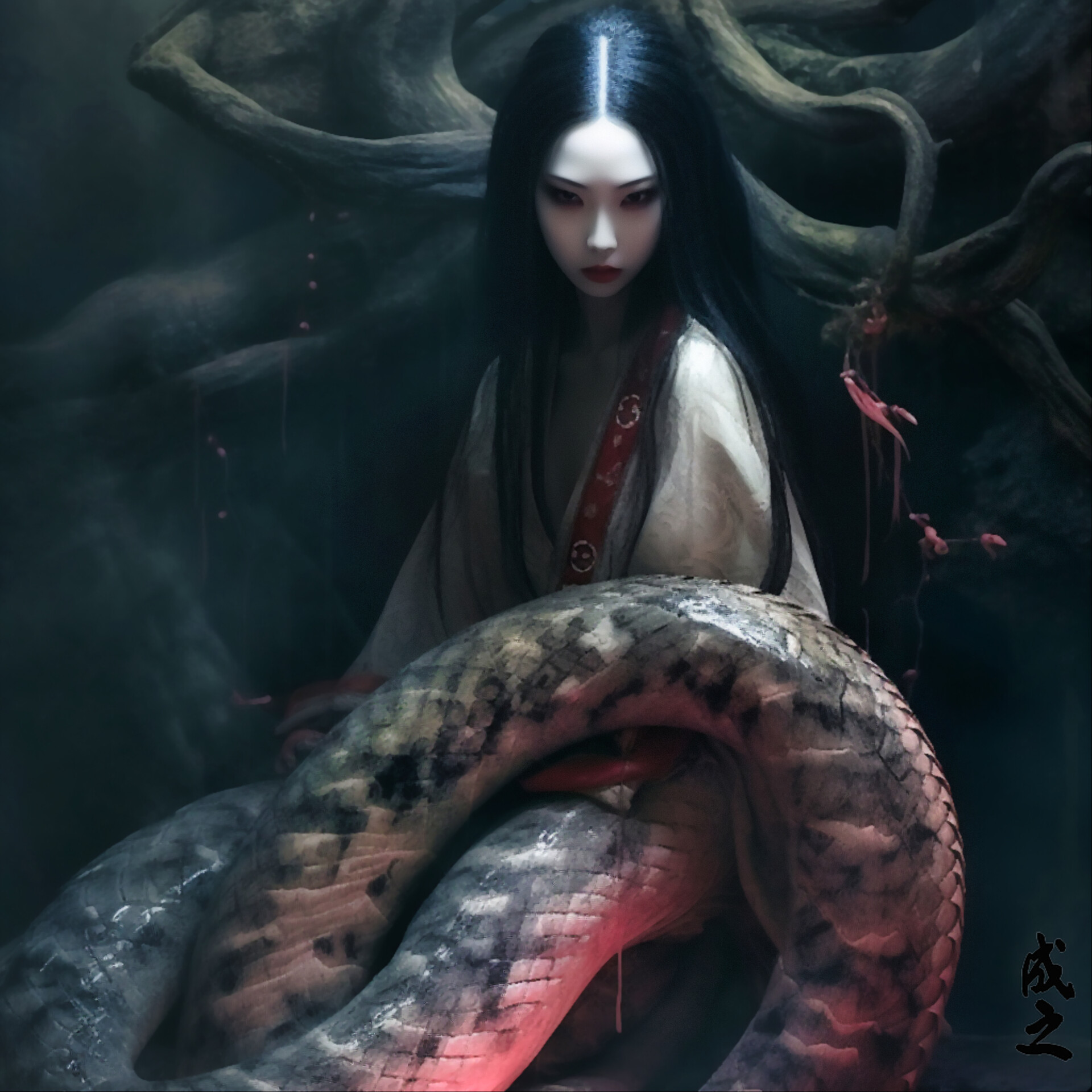 ArtStation - Kiyo-Hime ( Japanese Traditional Dance " Musume Dojoji " )