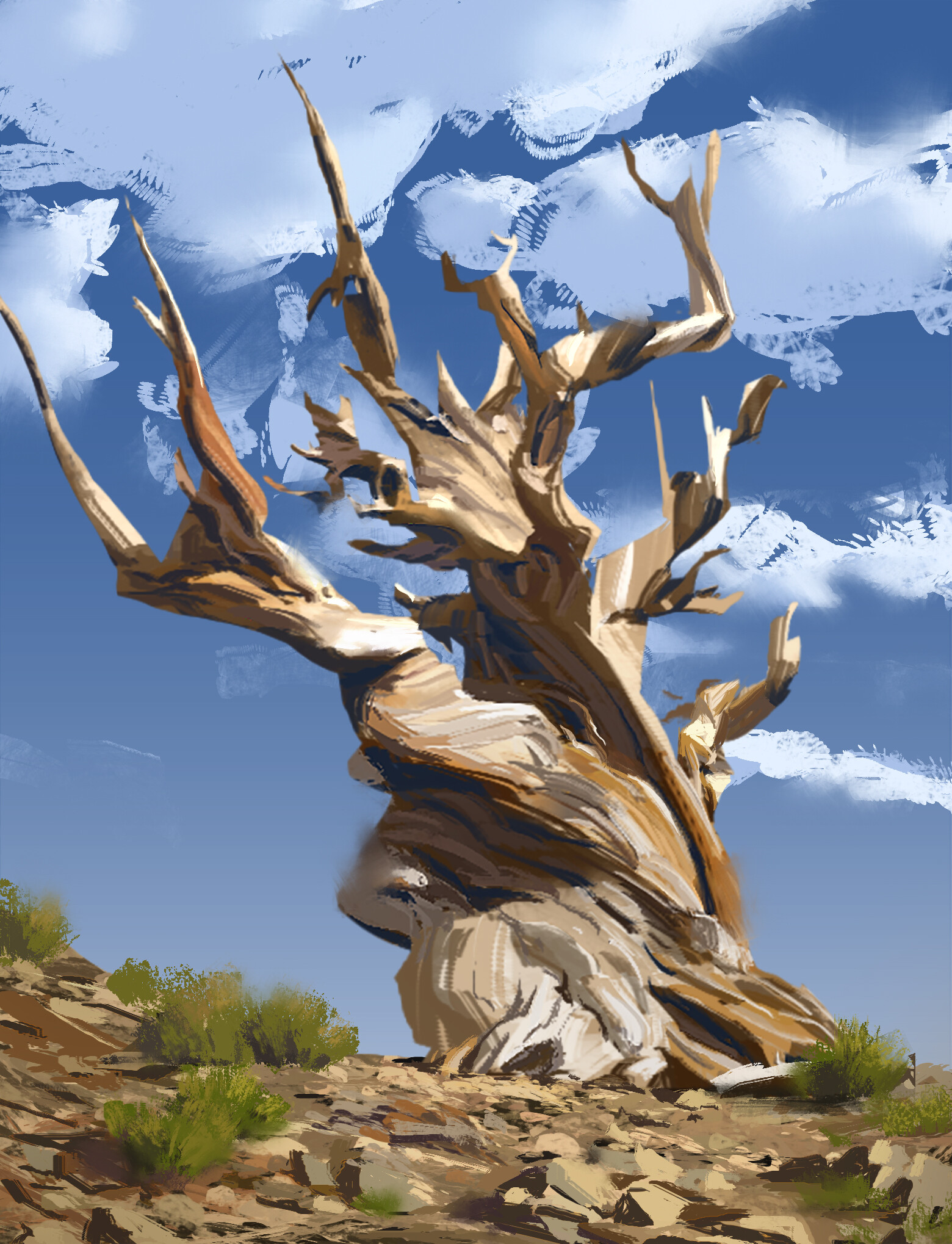 ArtStation - Practice 8 Speed painting cloud & trees