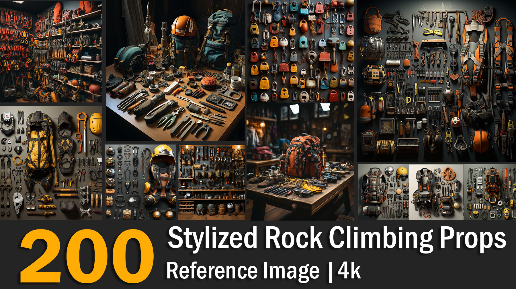 Lumière - Stylized Rock Climbing Props | Reference Images | 4K